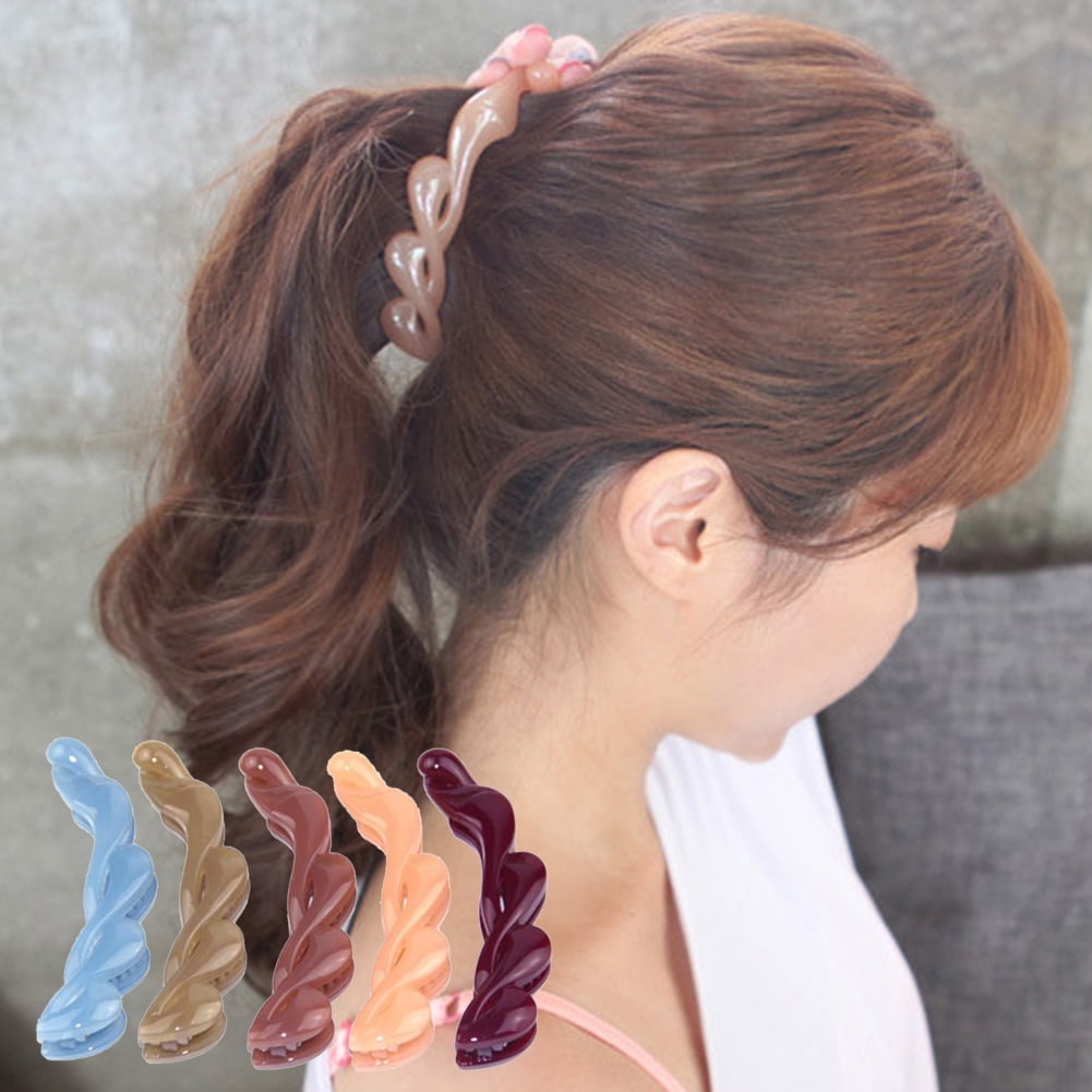 SPRING PARK Banana Candy Color Hair Clip Claw Comb Riser Twisted Grip ...