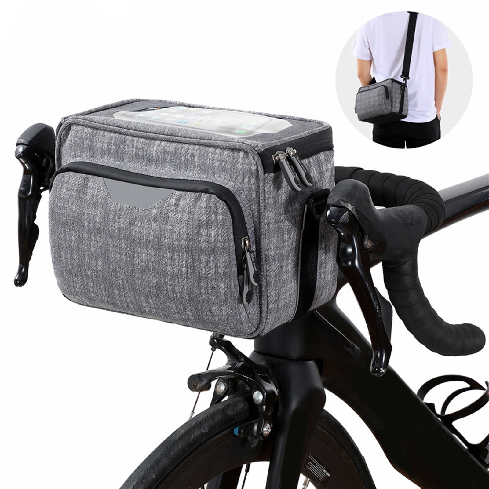 SPRING PARK Bike Bag Handlebar Bicycle Storage Multifunction Stable ...