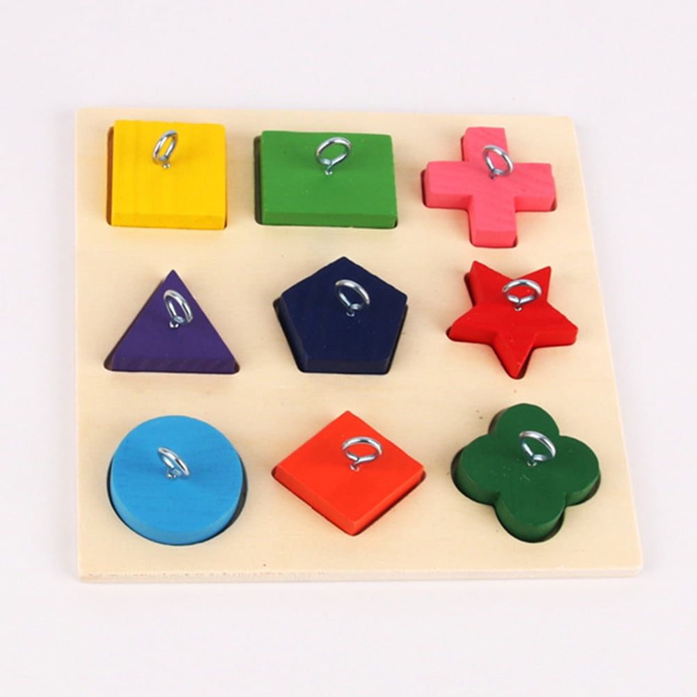 SPRING PARK Bird Training Toy Wooden Bird 9 Grids Star Blocks Ring ...