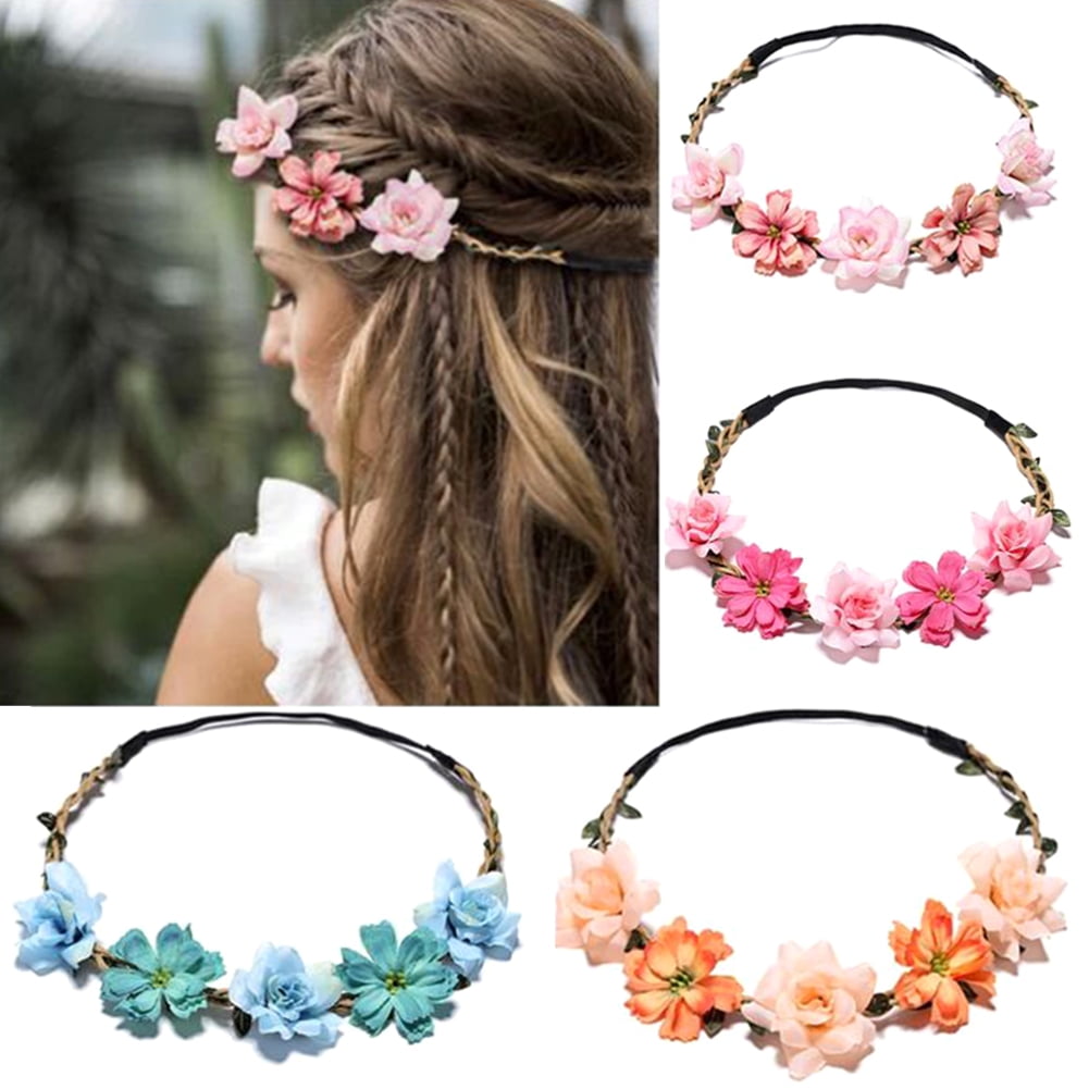 SPRING PARK Boho Women Pearl Flower Floral Hairband Headband Festival ...