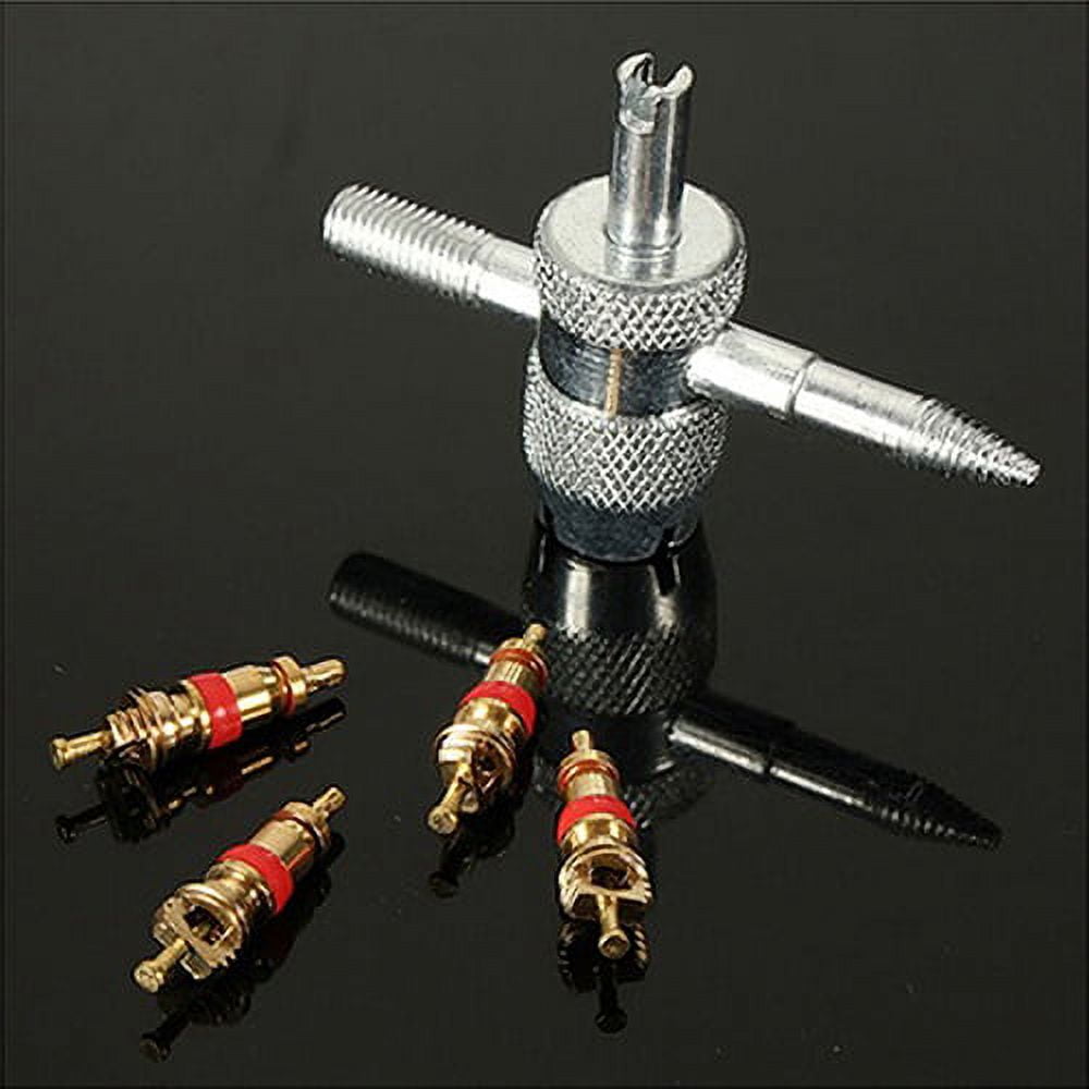SPRING PARK Car Truck Bike 4-Way Tire Valve Repair Tool Tyre Accessory ...