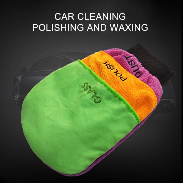 SPRING PARK Car Wash Gloves 3 in 1 Multifunctional Mitt Microfiber ...