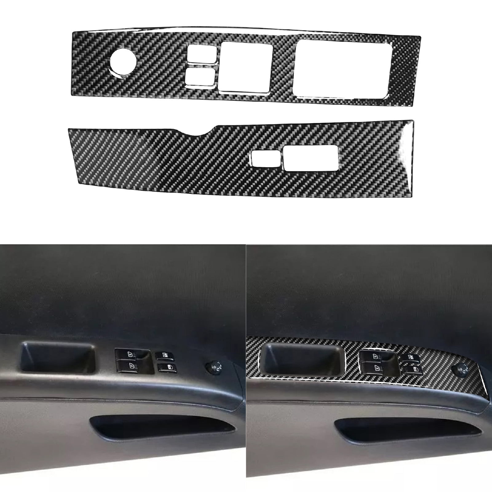 SPRING PARK Car Window Lifter Switch Carbon Fiber Self-Adhesive Decals ...