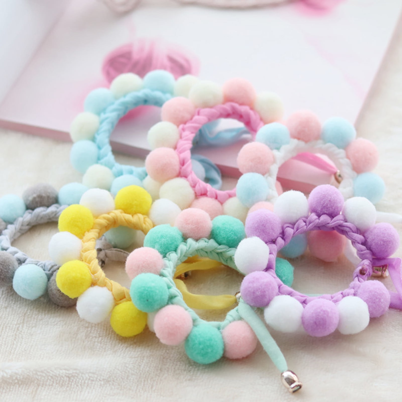 SPRING PARK Cat Dog Costume Hand Made Knitted Plush Balls Stitching Pet ...