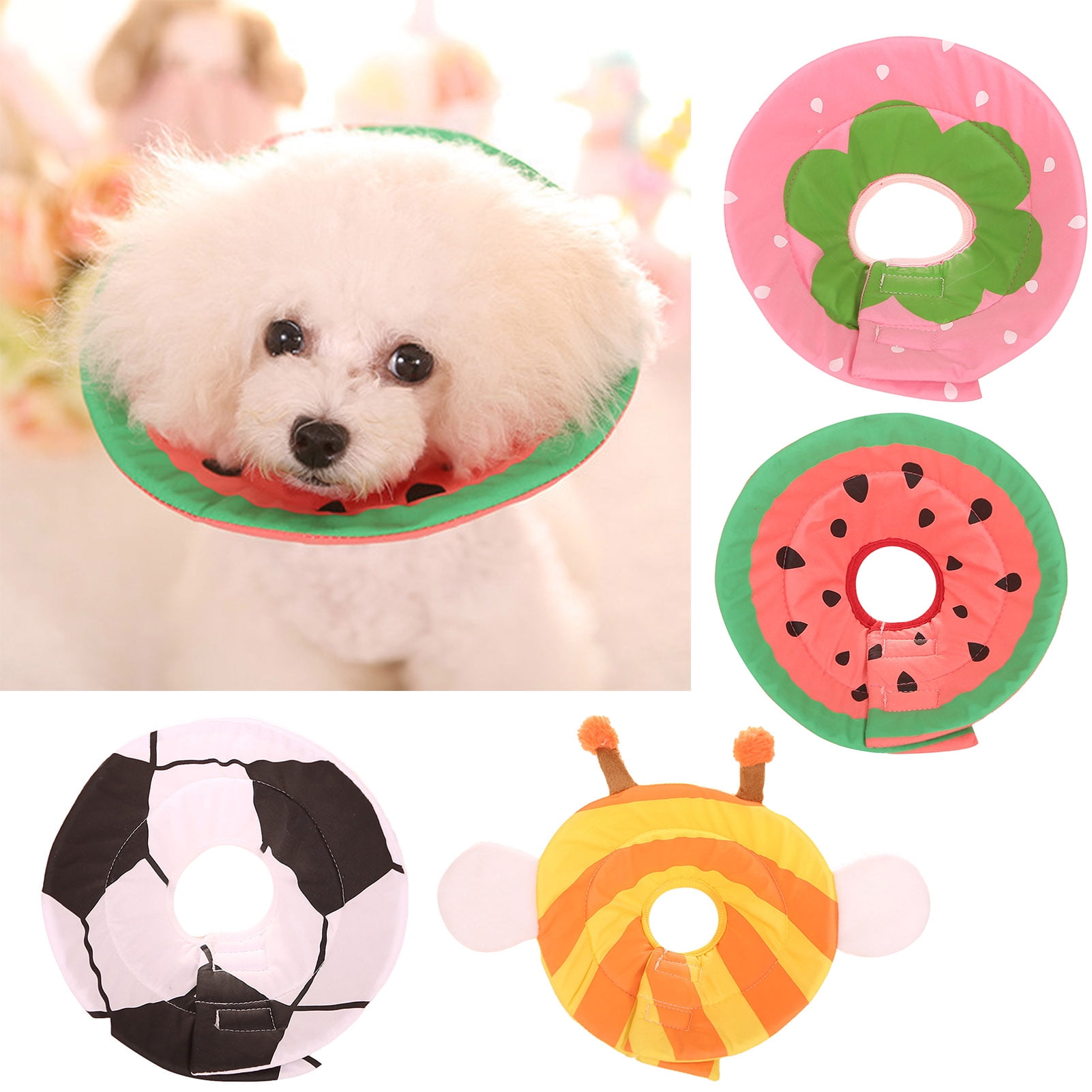 SPRING PARK Cat Small Dog Recovery Collar, Cute Cartoon Printing Design ...