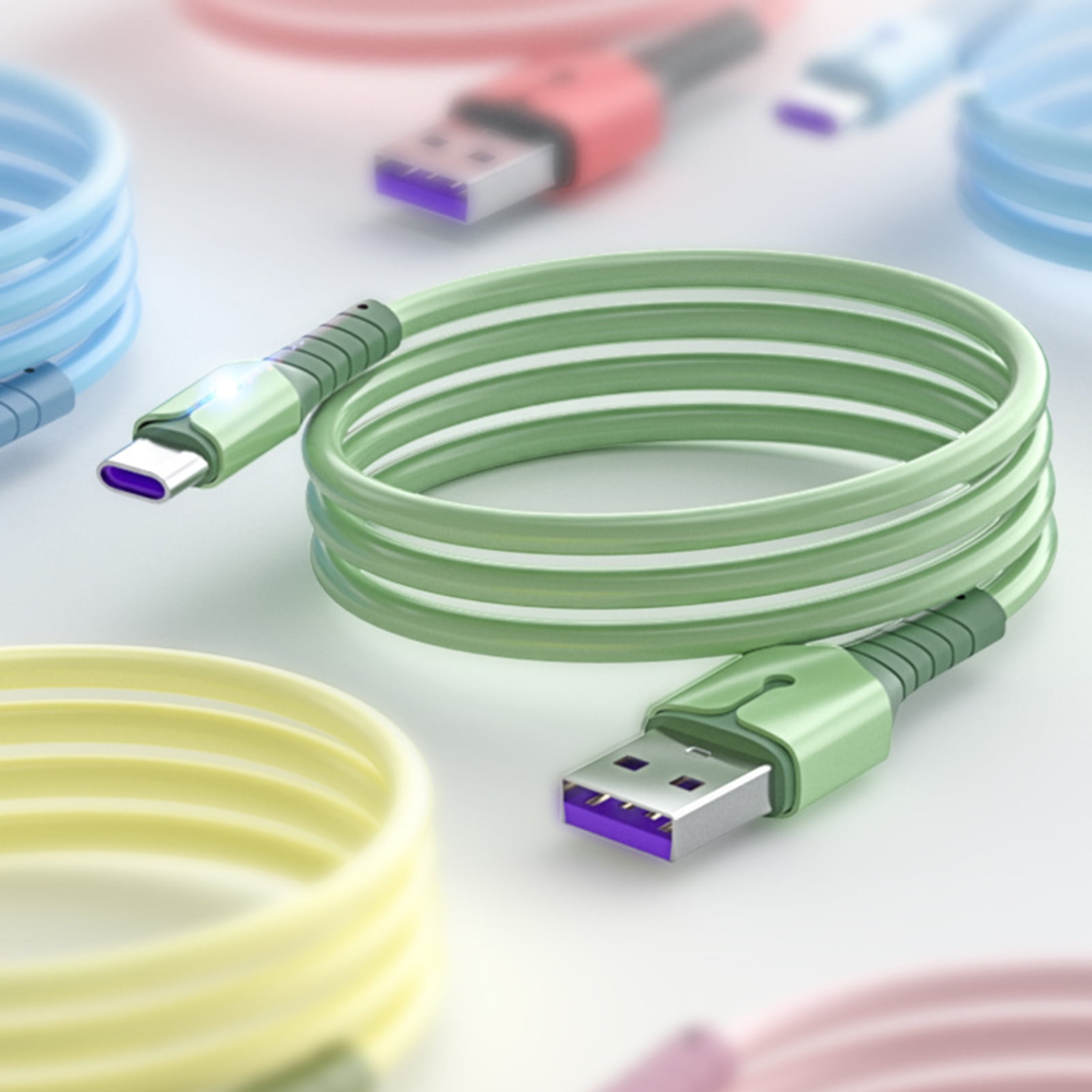 SPRING PARK Charging Cable Type-C 5A Fast Charging TPE Silicone Soft ...