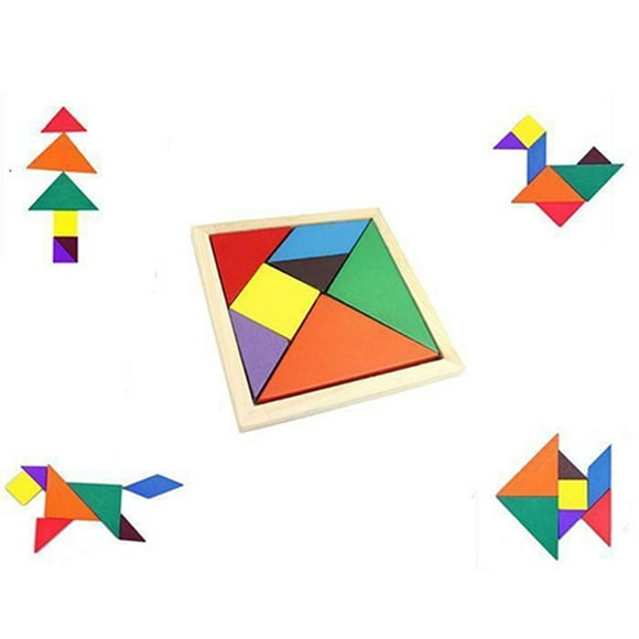 Explore Colorful Wooden Tangram Puzzles and Brain Teasers for Kids