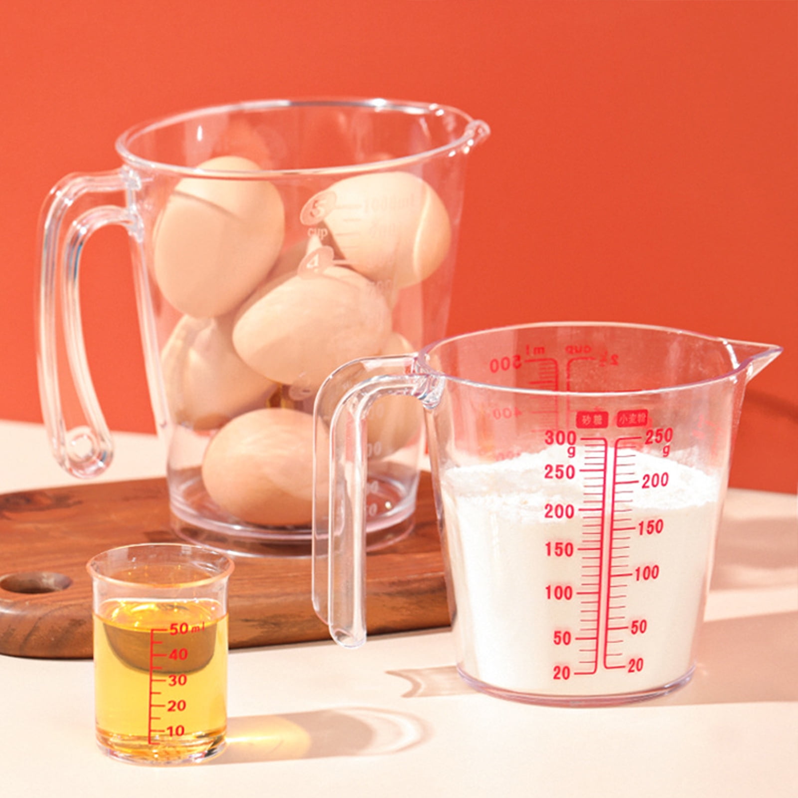 SPRING PARK Creative Clear Plastic Liquid Measuring Scale Cup Jug ...
