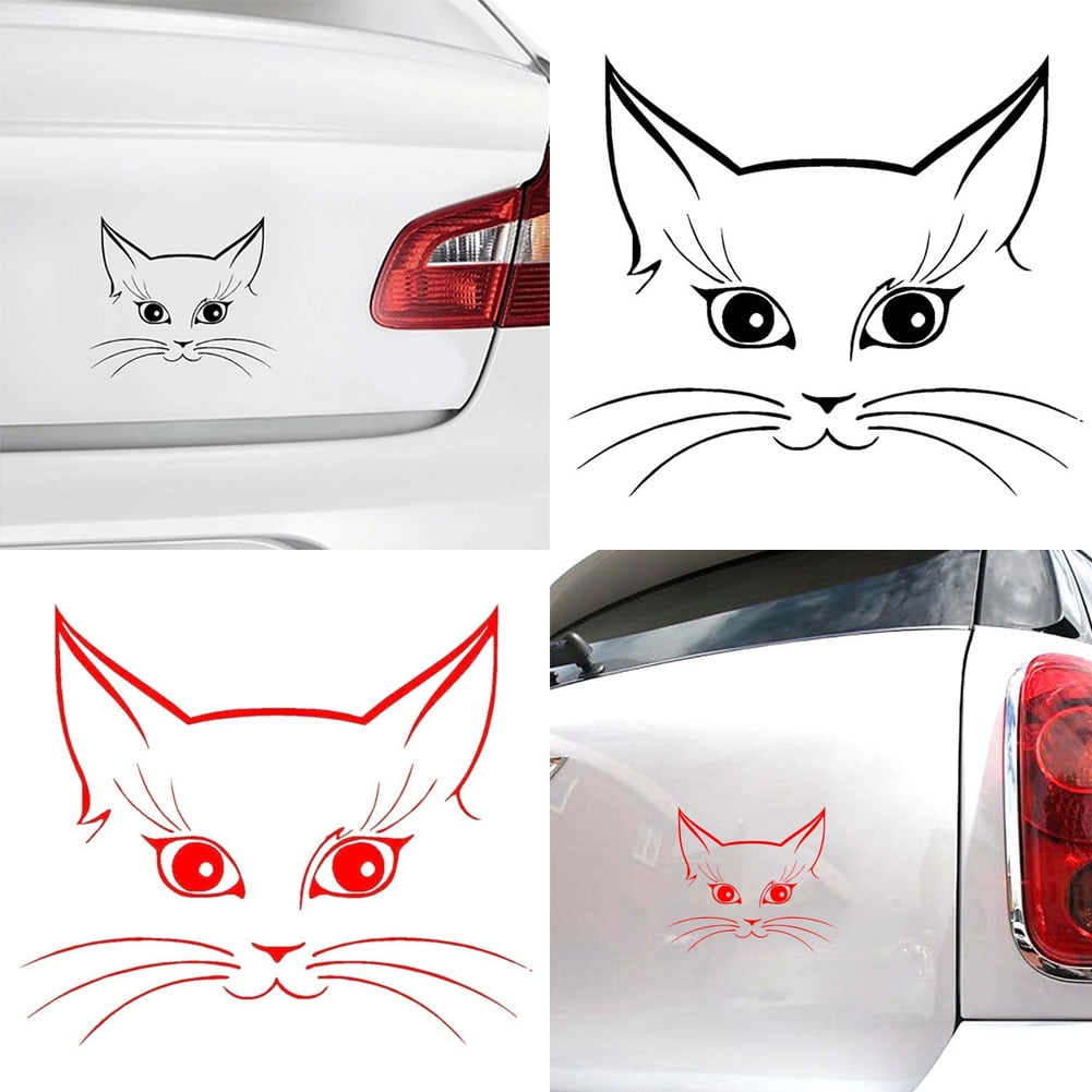 SPRING PARK Cute Cat Head Car-Styling Vehicle Body Window Reflective ...