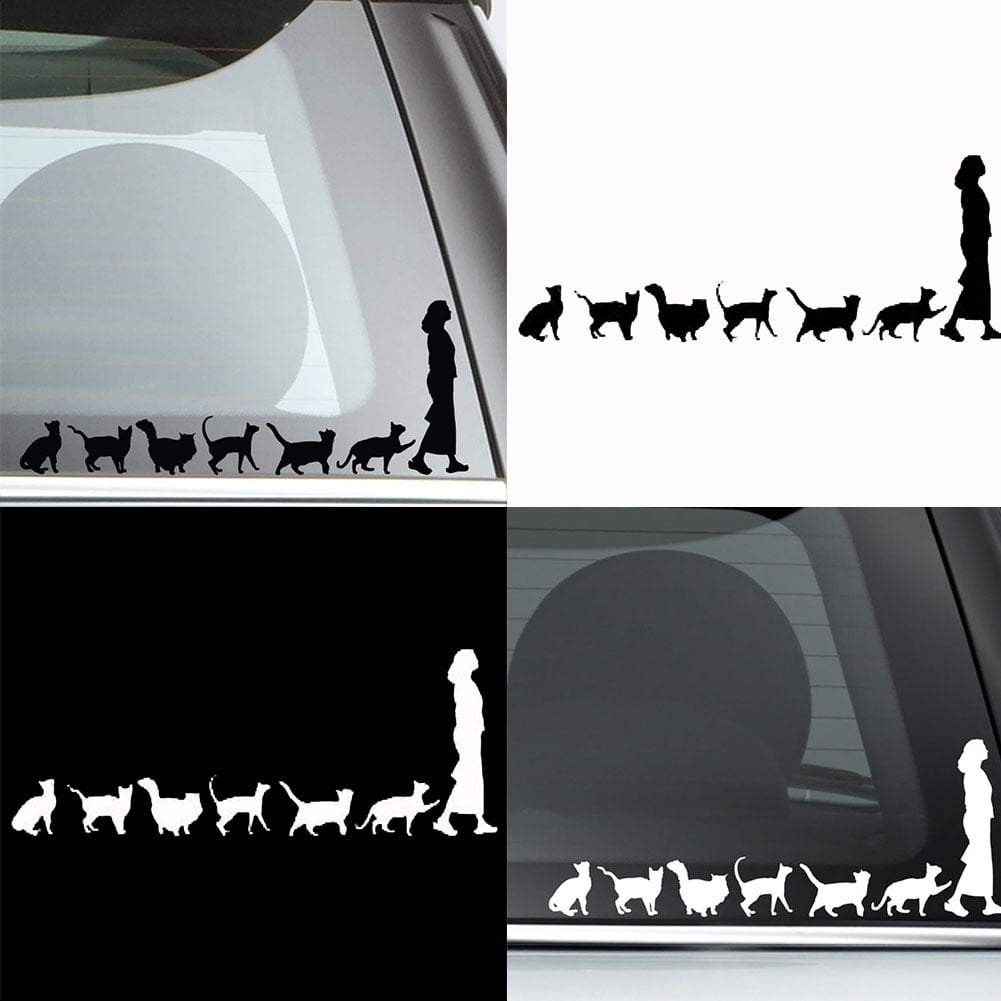 SPRING PARK Cute Cats Follow Lady Car-Styling Vehicle Body Window ...