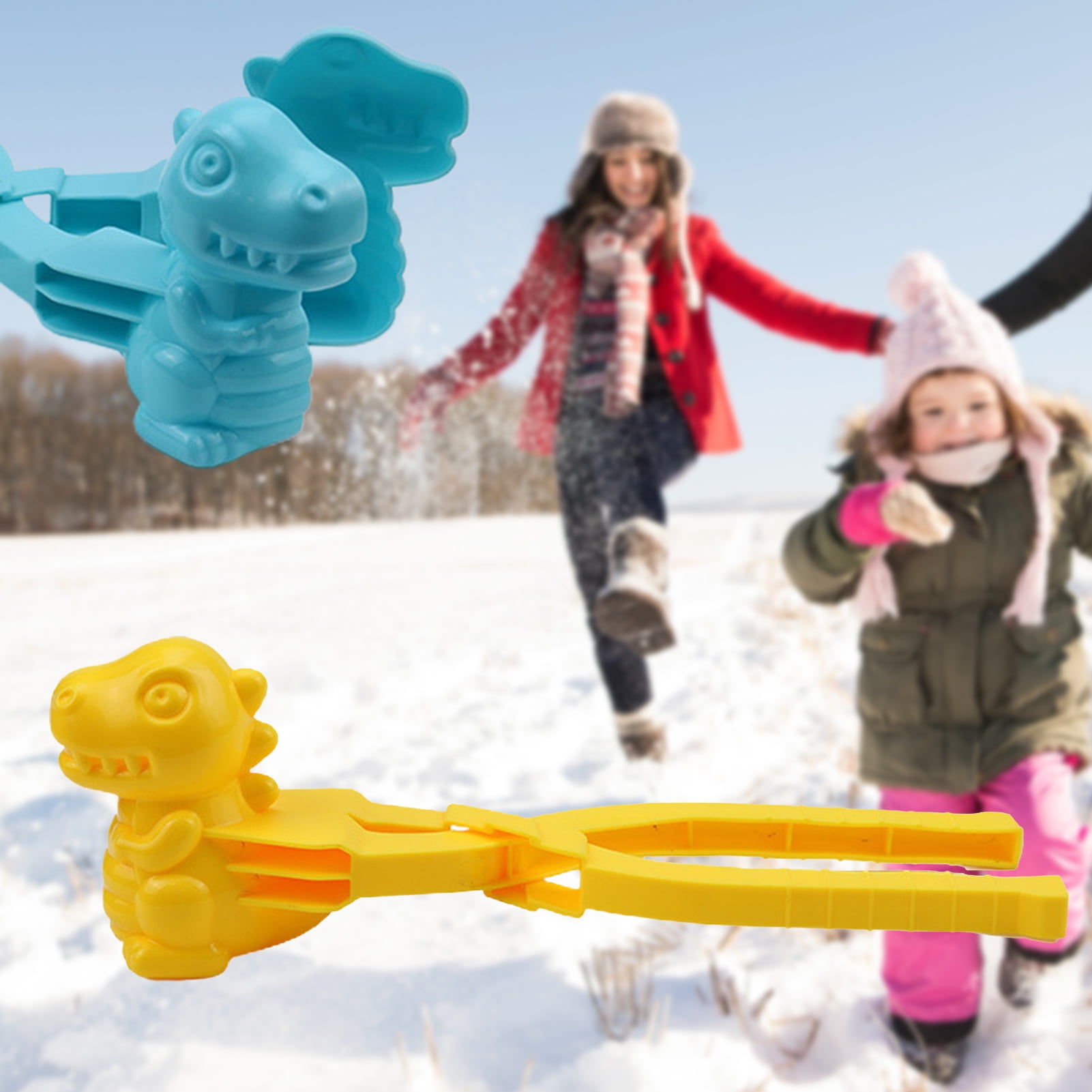SPRING PARK Dinosaur Shaped Snowball Maker Clip, Plastic Outdoor Play ...