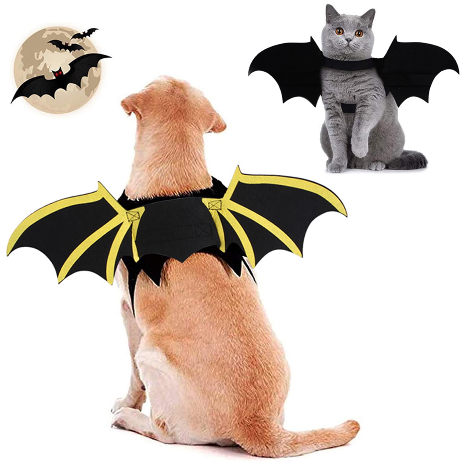 SPRING PARK Dog Bat Costume - Halloween Pet Costume Bat Wings Cosplay ...