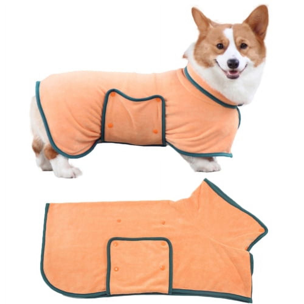 SPRING PARK Dog Bathrobe Soft Super Absorbent Dog Drying Towel Robe for ...