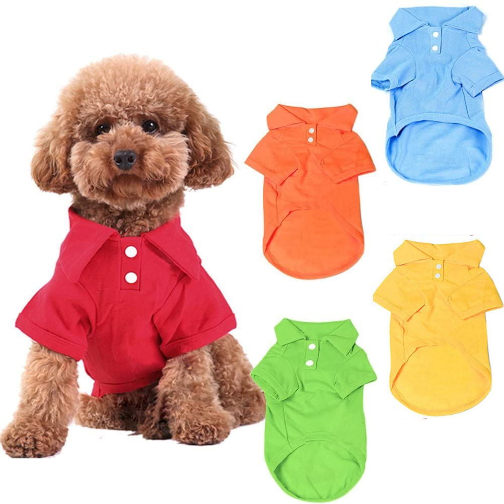 SPRING PARK Dog Polo Shirts Pet Puppy T-Shirt Clothes Outfit Apparel ...