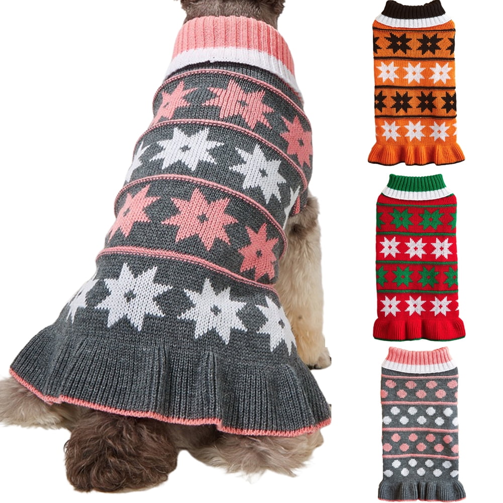 SPRING PARK Dog Sweater Dress Turtleneck Vest for Female Girls, Winter ...