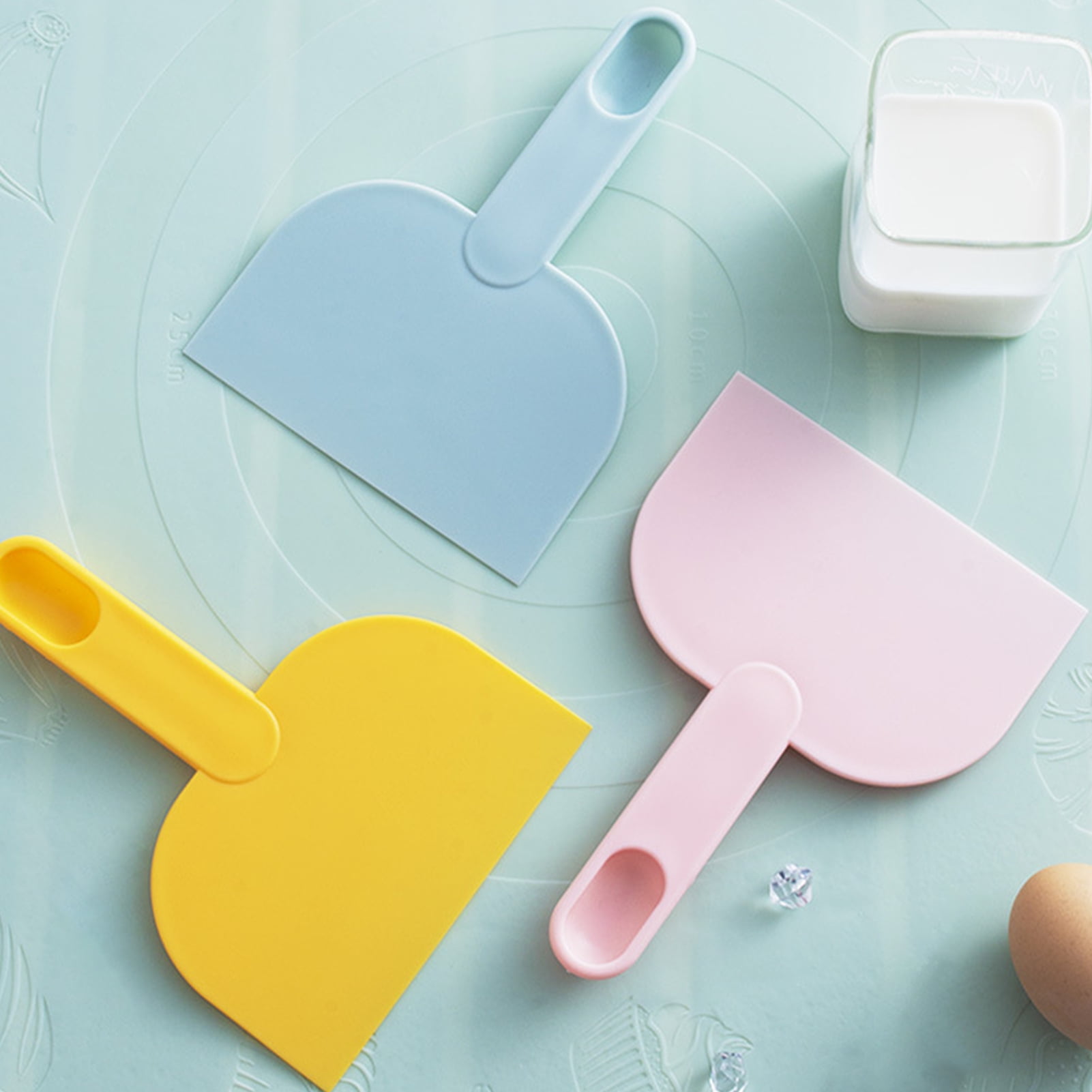 SPRING PARK Dough Scraper , Plastic Offset Spatula Cake Scraper Tools ...