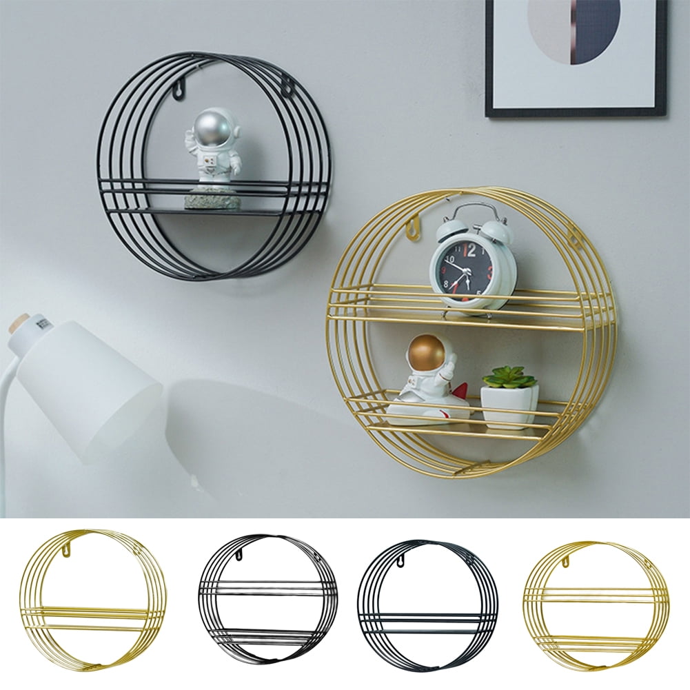 SPRING PARK Floating Shelves Wall Mounted, Geometric Round Wall Shelves ...