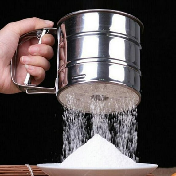 SPRING PARK Flour Shaker Handheld Sieve Cup Stainless Steel Mesh Baking ...