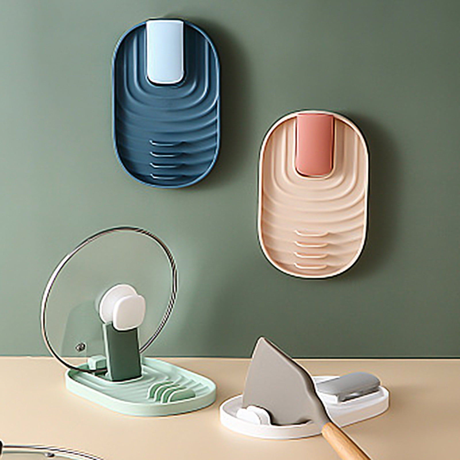 SPRING PARK Foldable Pot Lid Holder, Rest with Drip Pad, Kitchen ...