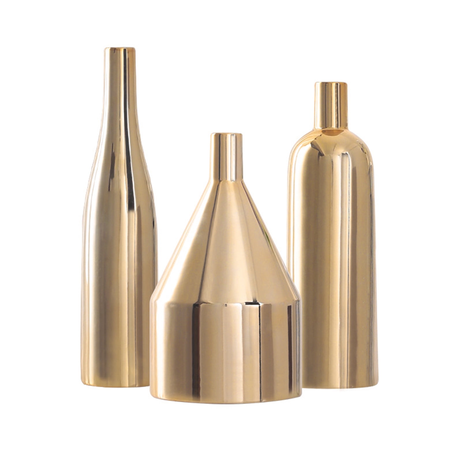 SPRING PARK Geometric Vase Gold Ceramic vase for Flower Home Decor and ...