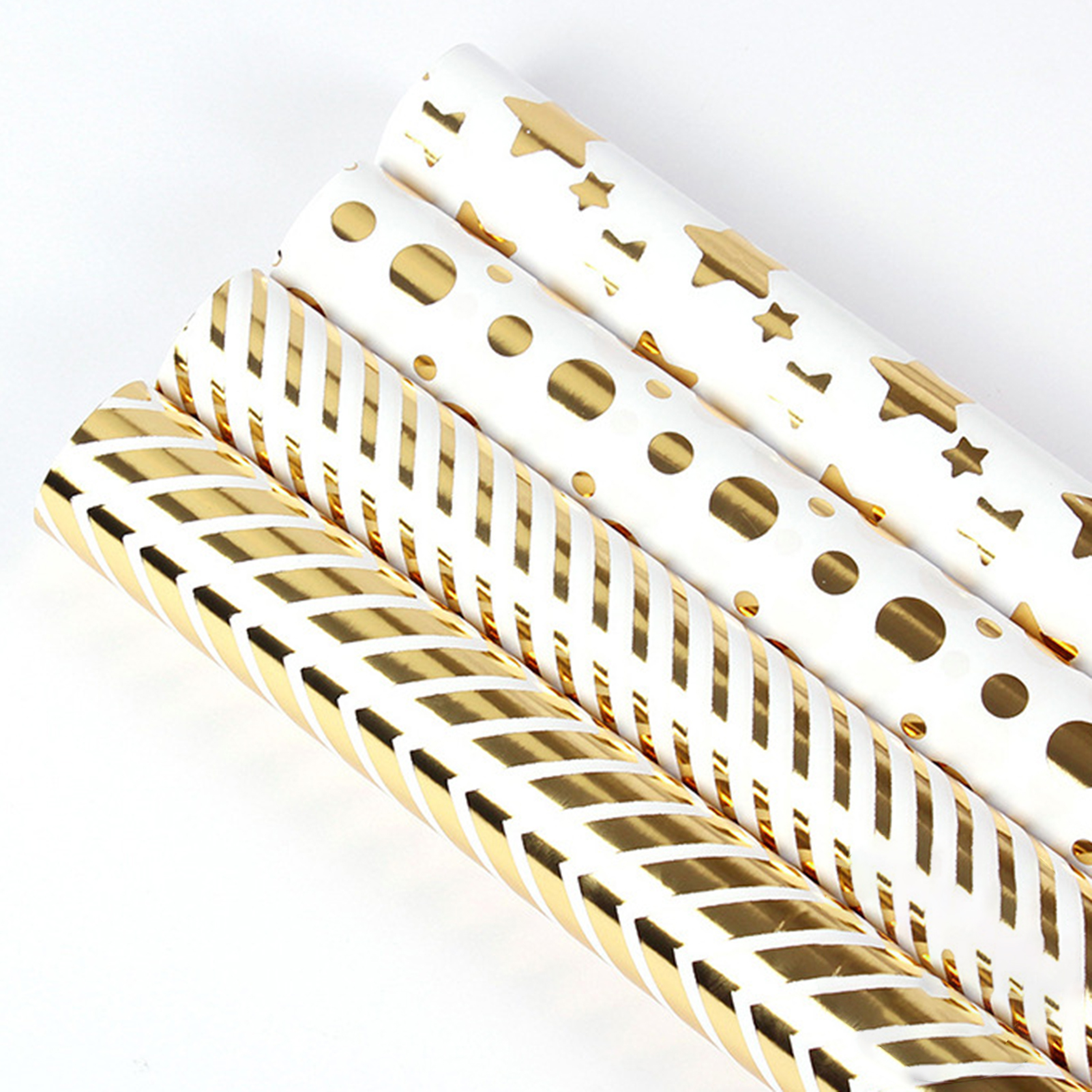 SPRING PARK Gift Wrapping Tissue Paper Gold Star Dot Stripe Wave Design ...