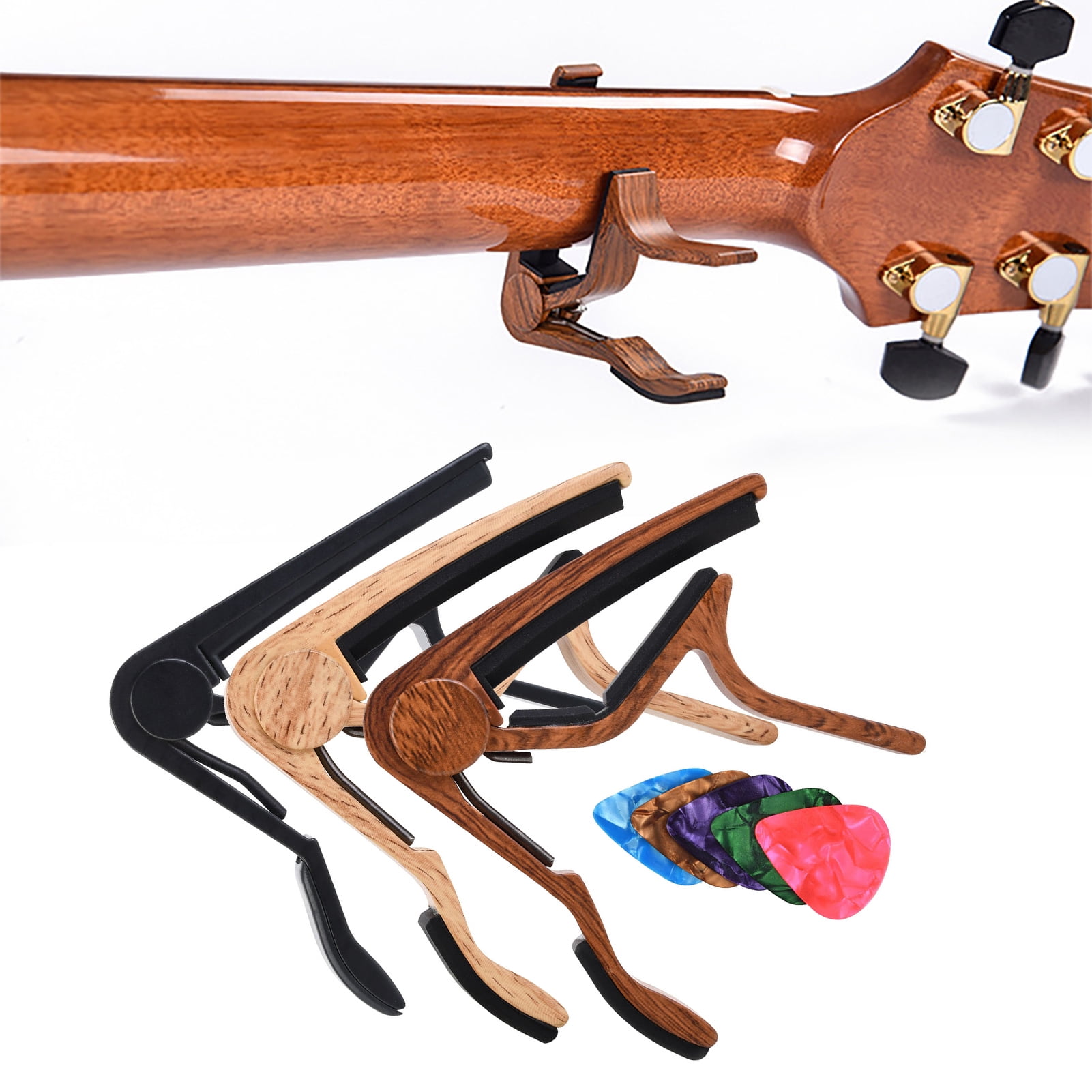 SPRING PARK Guitar Capo for Acoustic & Electric Guitars, 2-Pack Metal ...