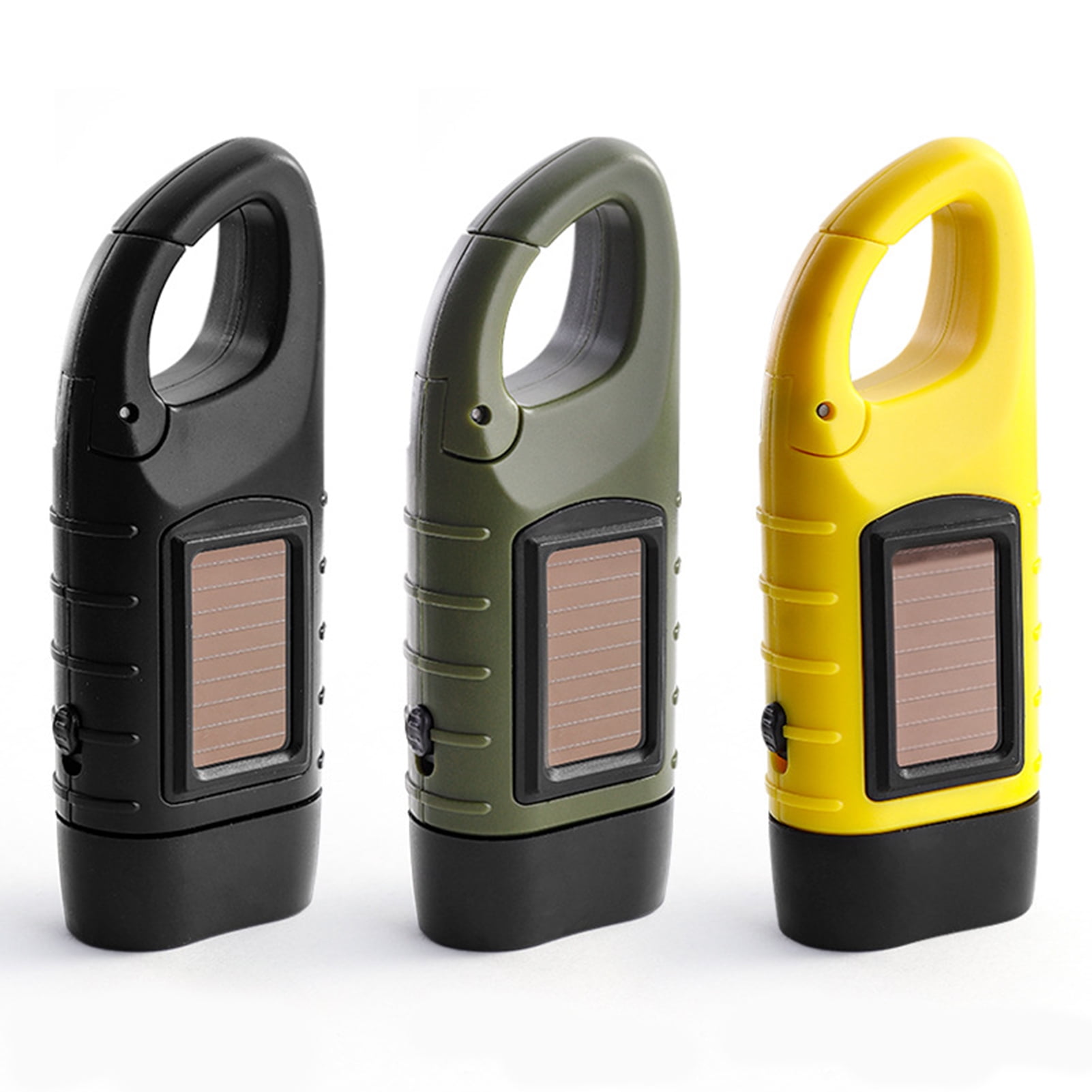 SPRING PARK Hand Crank Solar Powered Rechargeable LED Flashlight ...