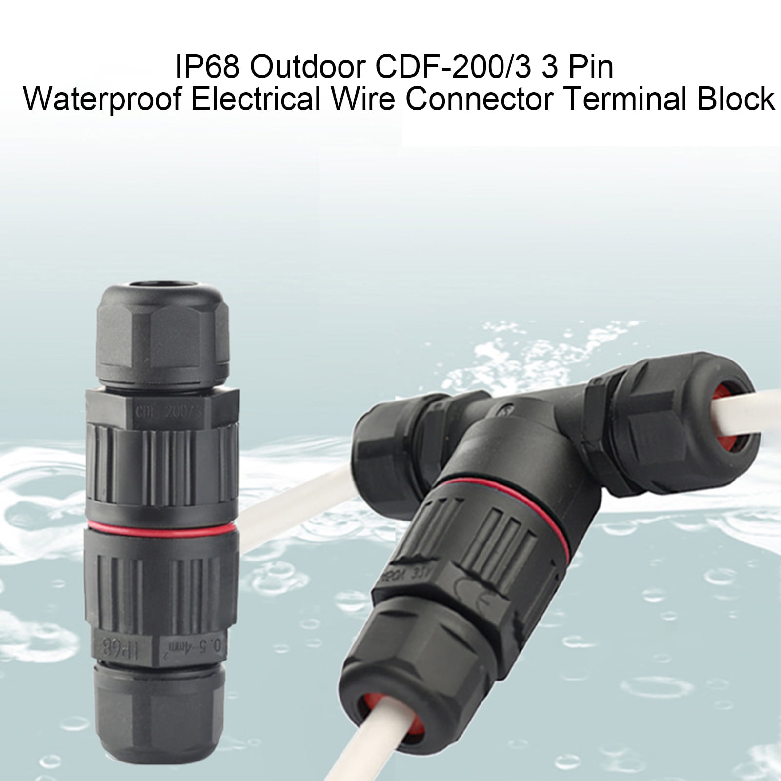 SPRING PARK IP68 Outdoor CDF-200/3 3 Pin Waterproof Electrical Wire ...