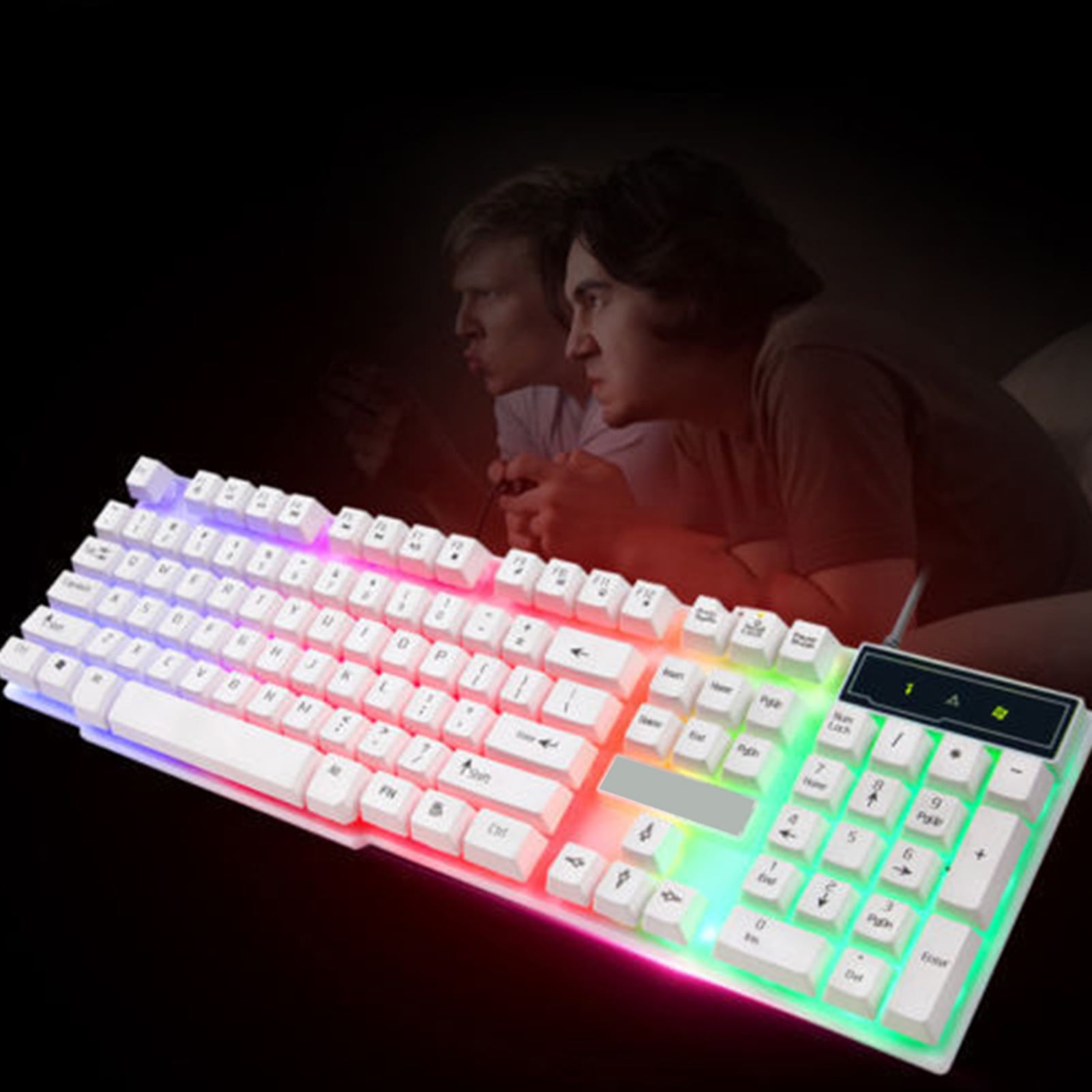 SPRING PARK Keyboard Colorful Backlight Plug and Play ABS 104 Keys ...