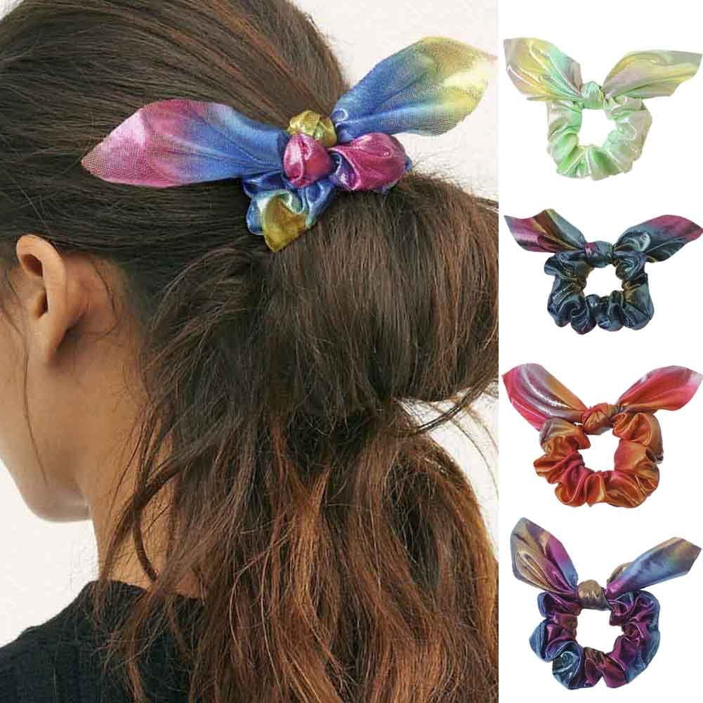 SPRING PARK Lady Fairy Gradient Multicolour Bow Hair Tie Ring Holder ...