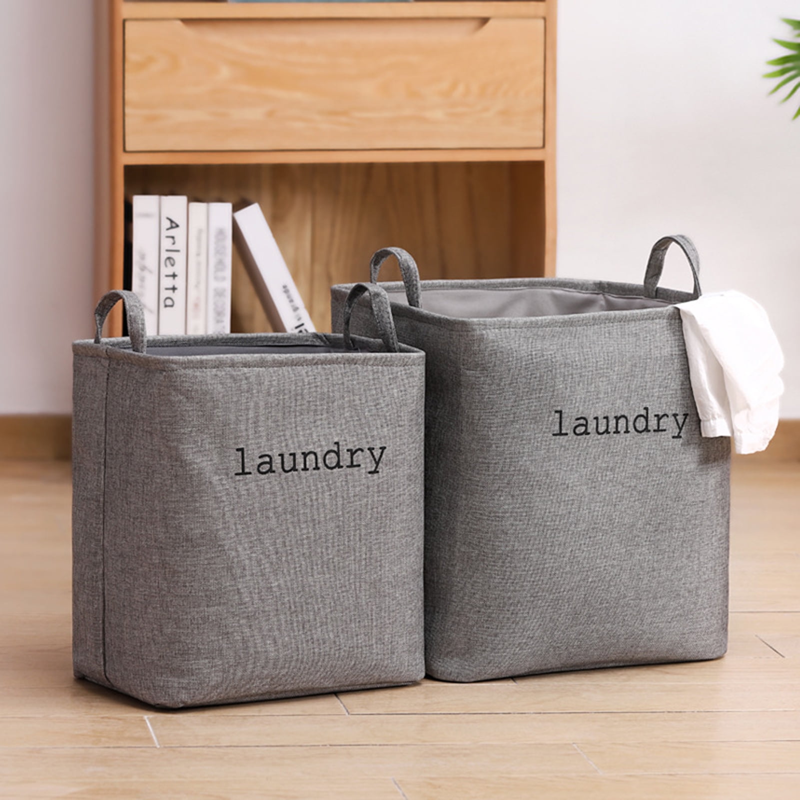 SPRING PARK Laundry Hamper with Handles Thin Laundry Bin Collapsable ...