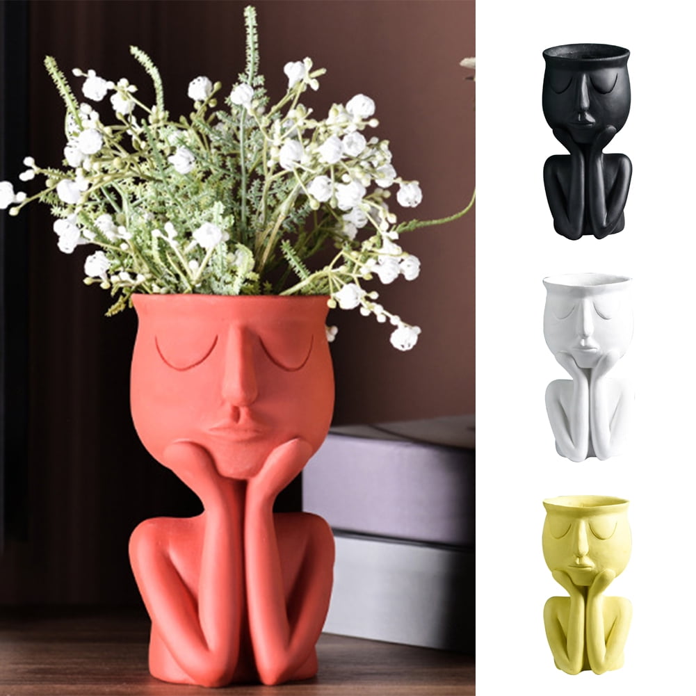 SPRING PARK Living Room Decorations, Human Think Face Ceramic Home ...