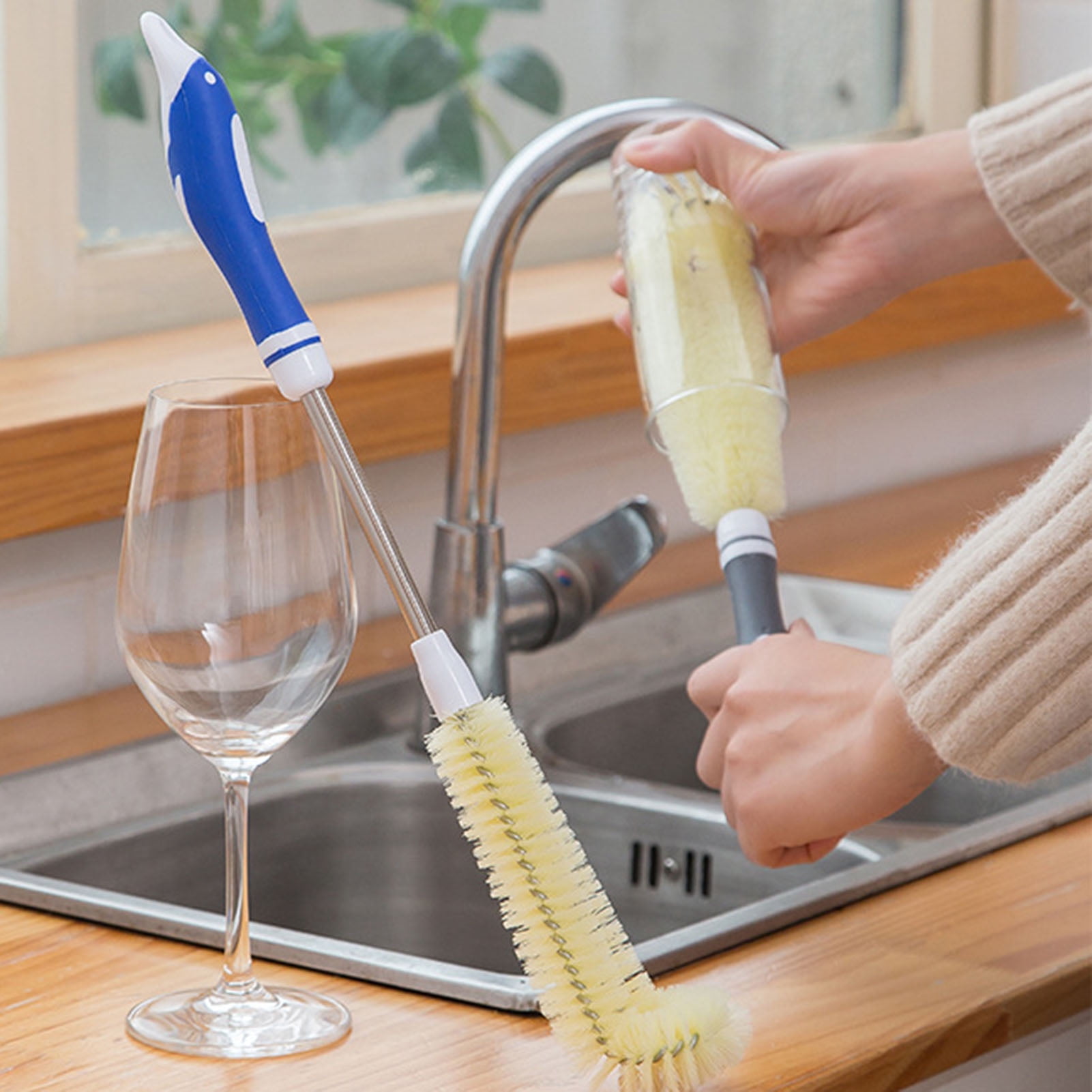 SPRING PARK Long Bottle Brush Cleaner - Bottle Cleaning Brush Flexional ...