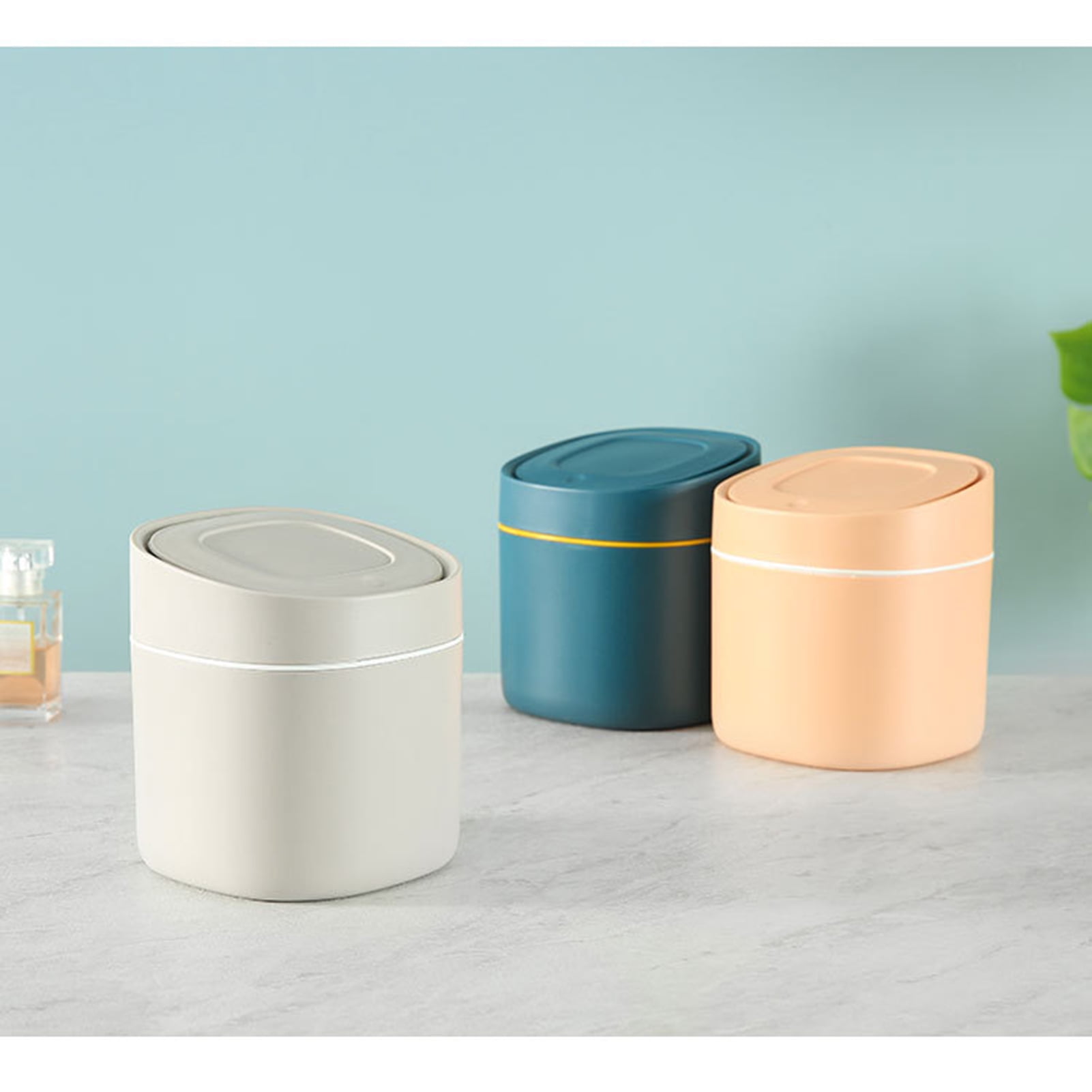 SPRING PARK Mini Curbside Trash Bin with Lid,Desk Organizer Garbage Bin ...