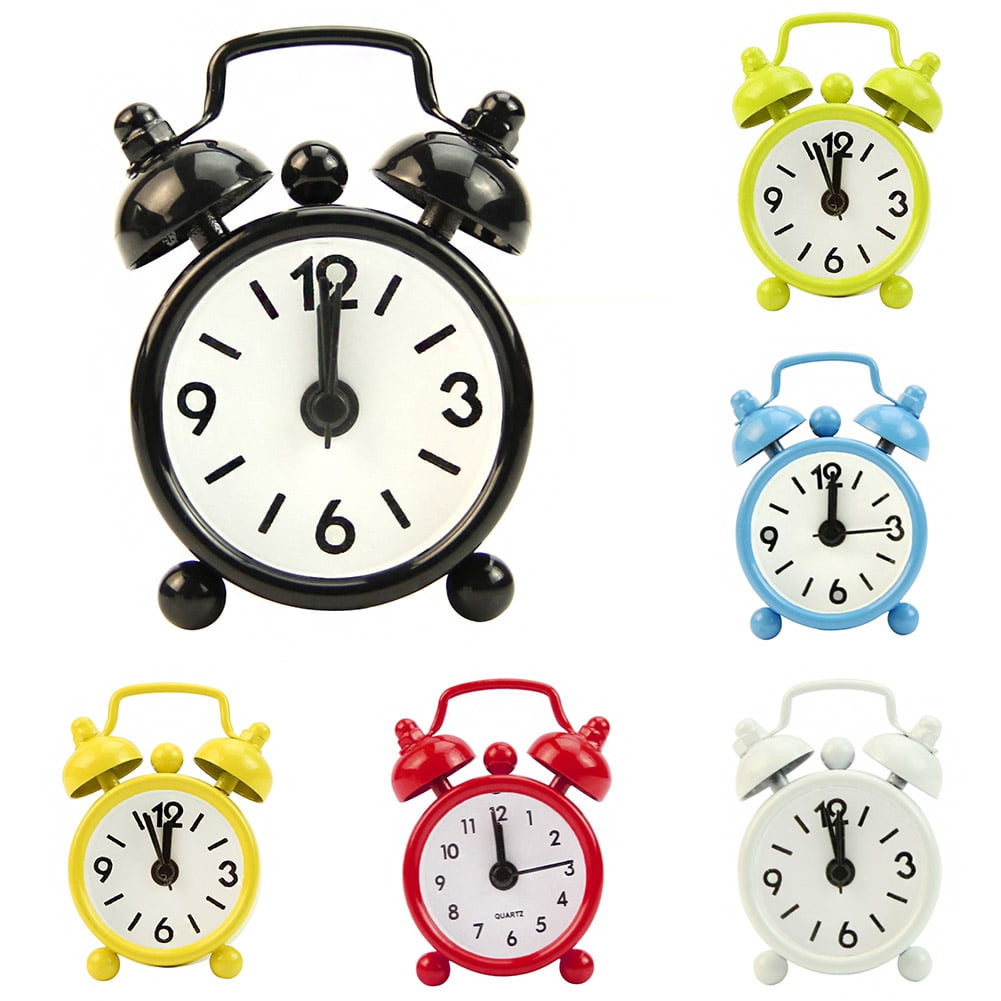 SPRING PARK Mini Cute Non-Ticking Vintage Retro Analog Twin Bell Alarm ...