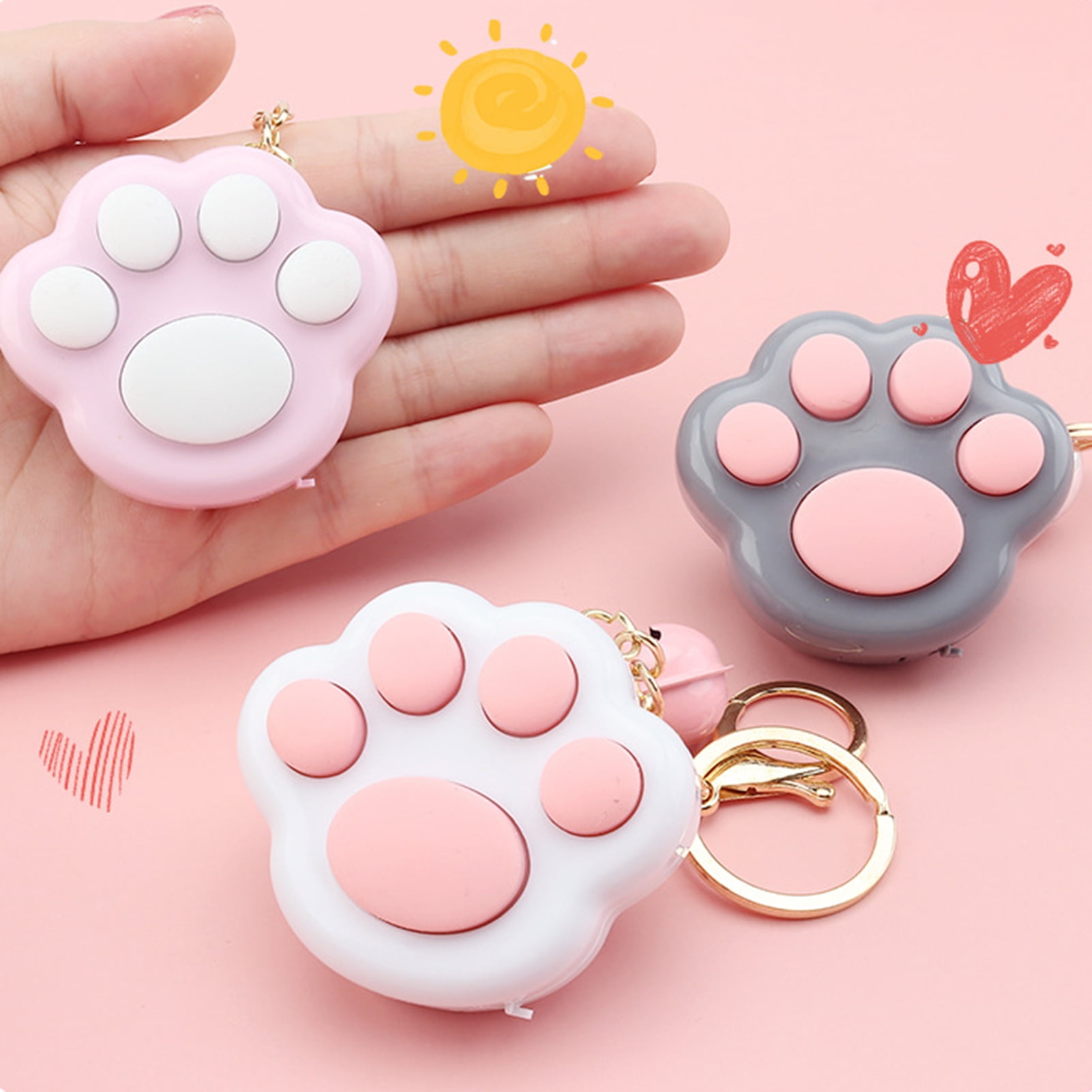 SPRING PARK Mini Handle Game Keychain, Mini Cat Paw Game Keychain ...