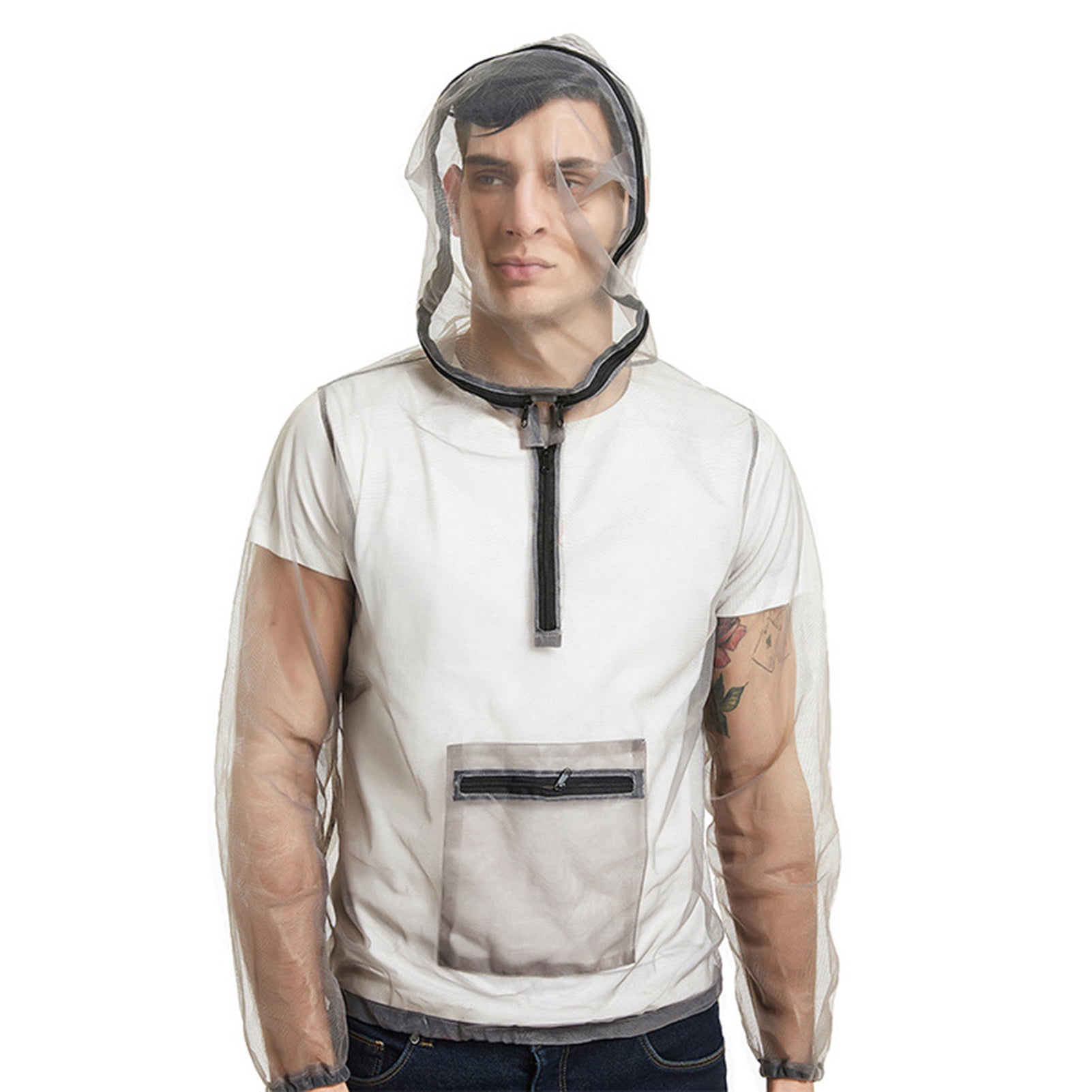 SPRING PARK Mosquito Coat Net Bug Jacket with Hood Mesh Bug Suit for ...