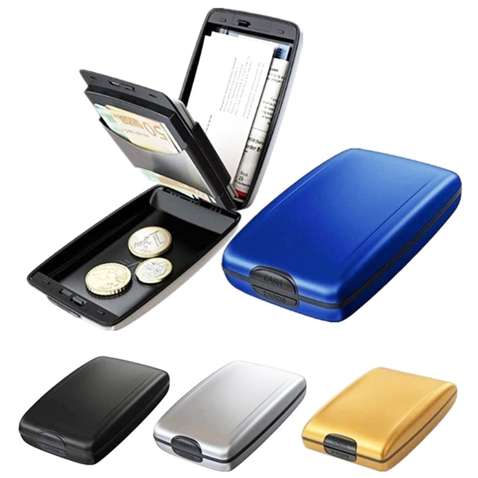 SPRING PARK Multifunctional Anti-RFID Aluminum Alloy Purse Wallet Card ...