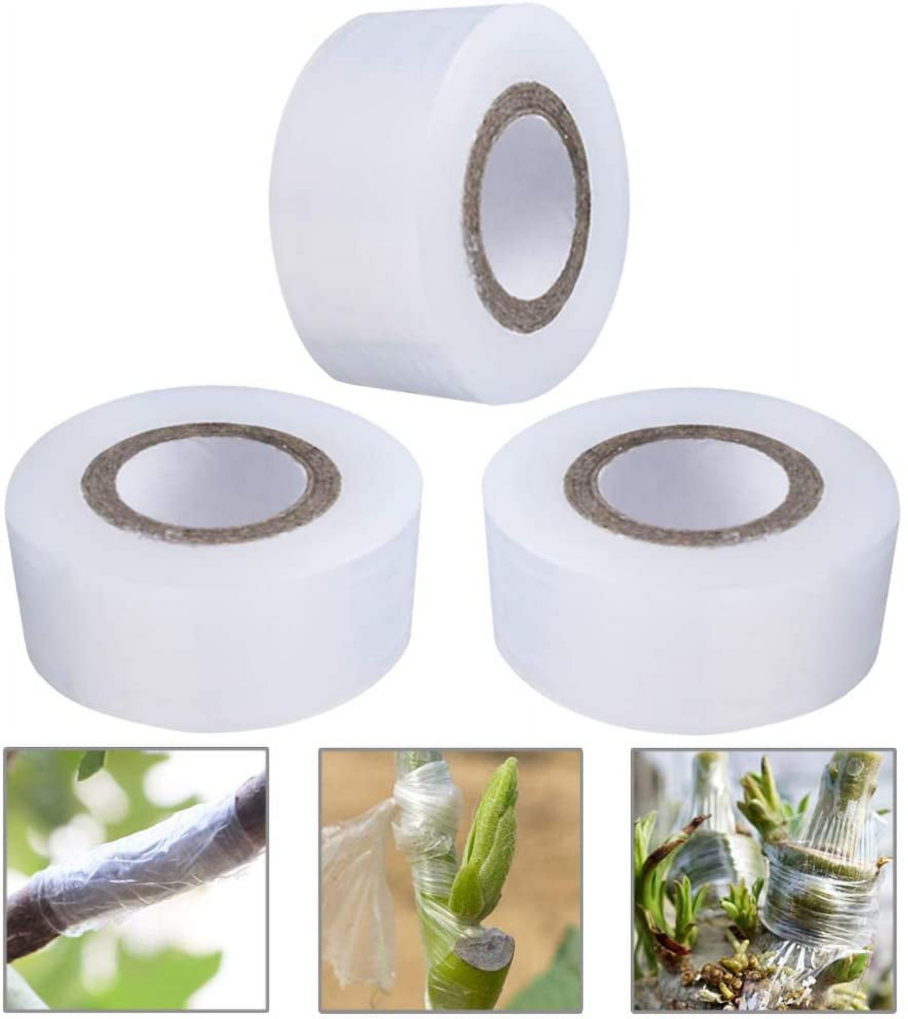SPRING PARK Nursery Grafting Tape 3 Roll 3CM Stretchable Self-Adhesive Tree Clear Floristry ...
