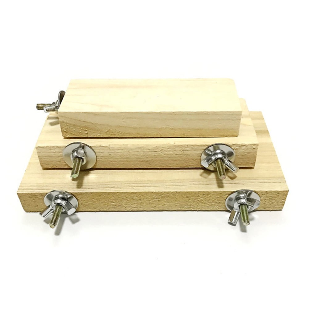 SPRING PARK Parrot Bird Cage Perches Square Wooden Stand Platform ...