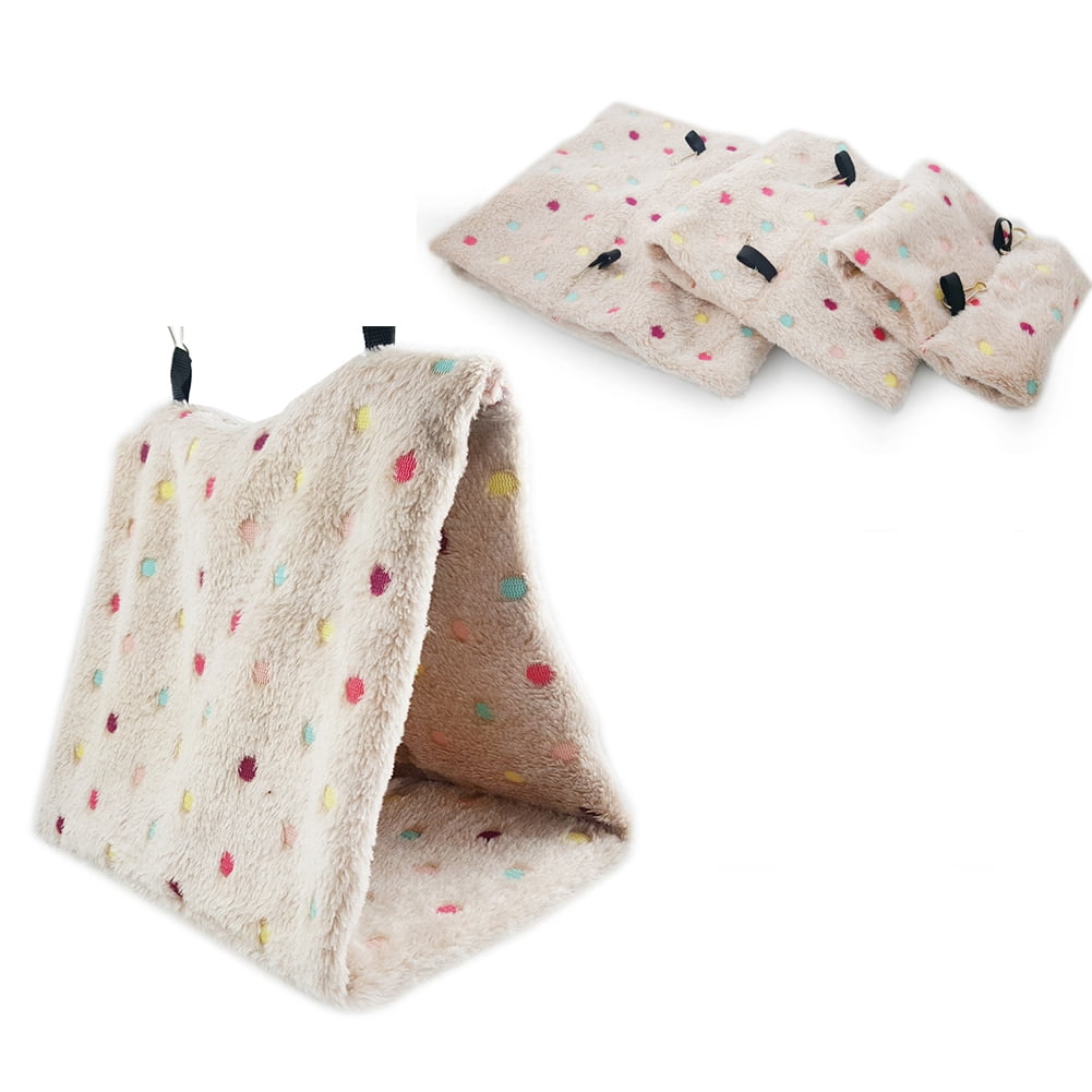 SPRING PARK Plush Polka Dot Bird Hammock Hanging Snuggle Triangle Cave ...