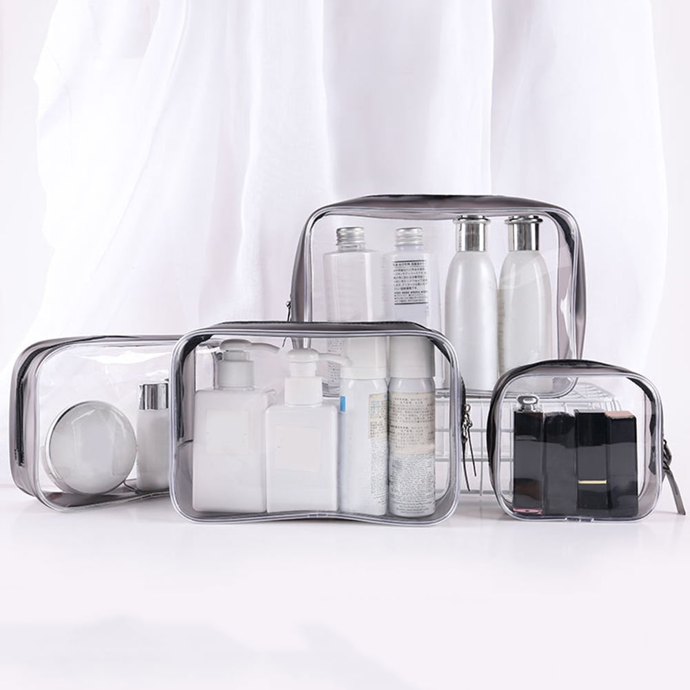 SPRING PARK Portable Clear Makeup Bag Zipper Waterproof Transparent ...