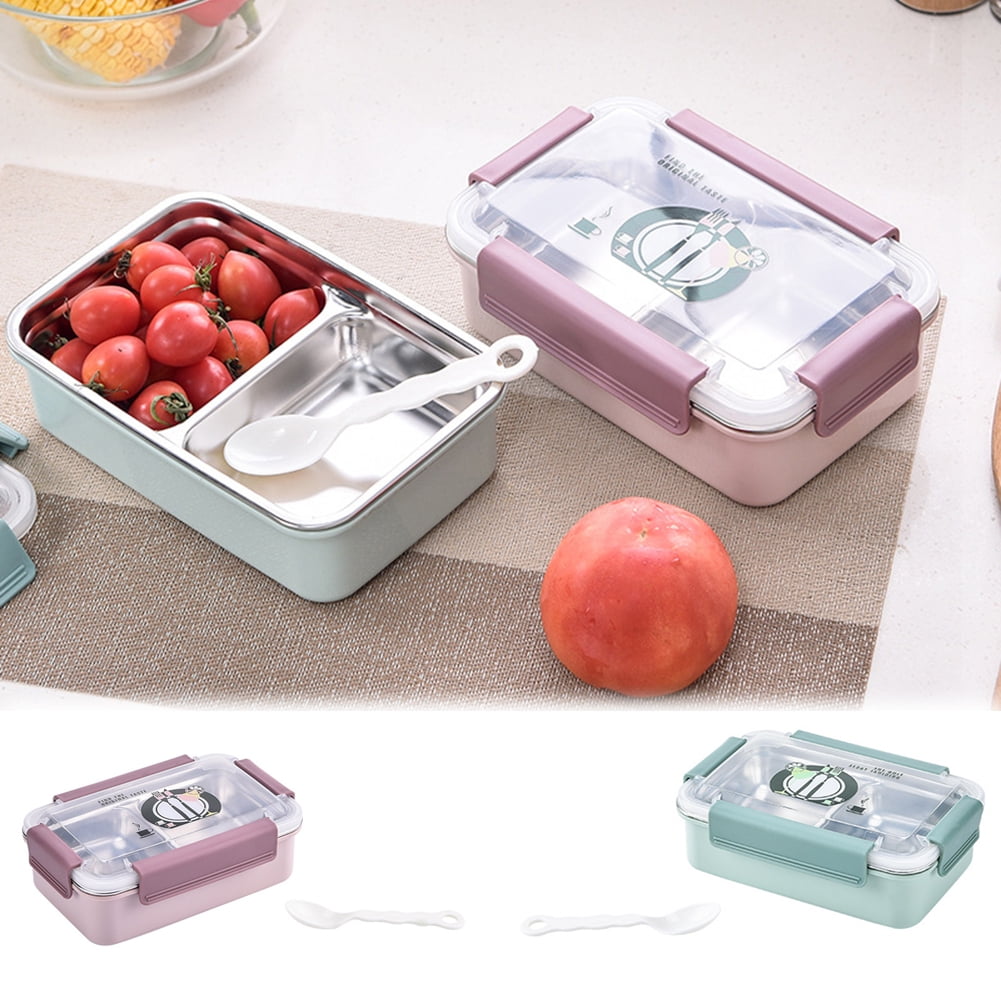 SPRING PARK Portable Leak Proof Bento Lunch Box with Spoon Stainless ...