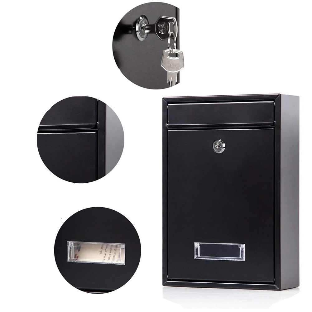 SPRING PARK Post Box Mail Box Steel Lockable Wall Mounted Letter ...