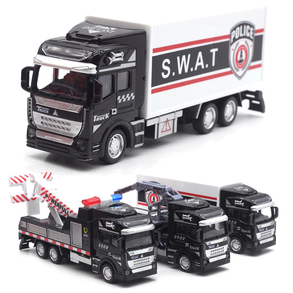 SPRING PARK Realistic Alloy Police Rescue Transport Vehicle Pull back ...