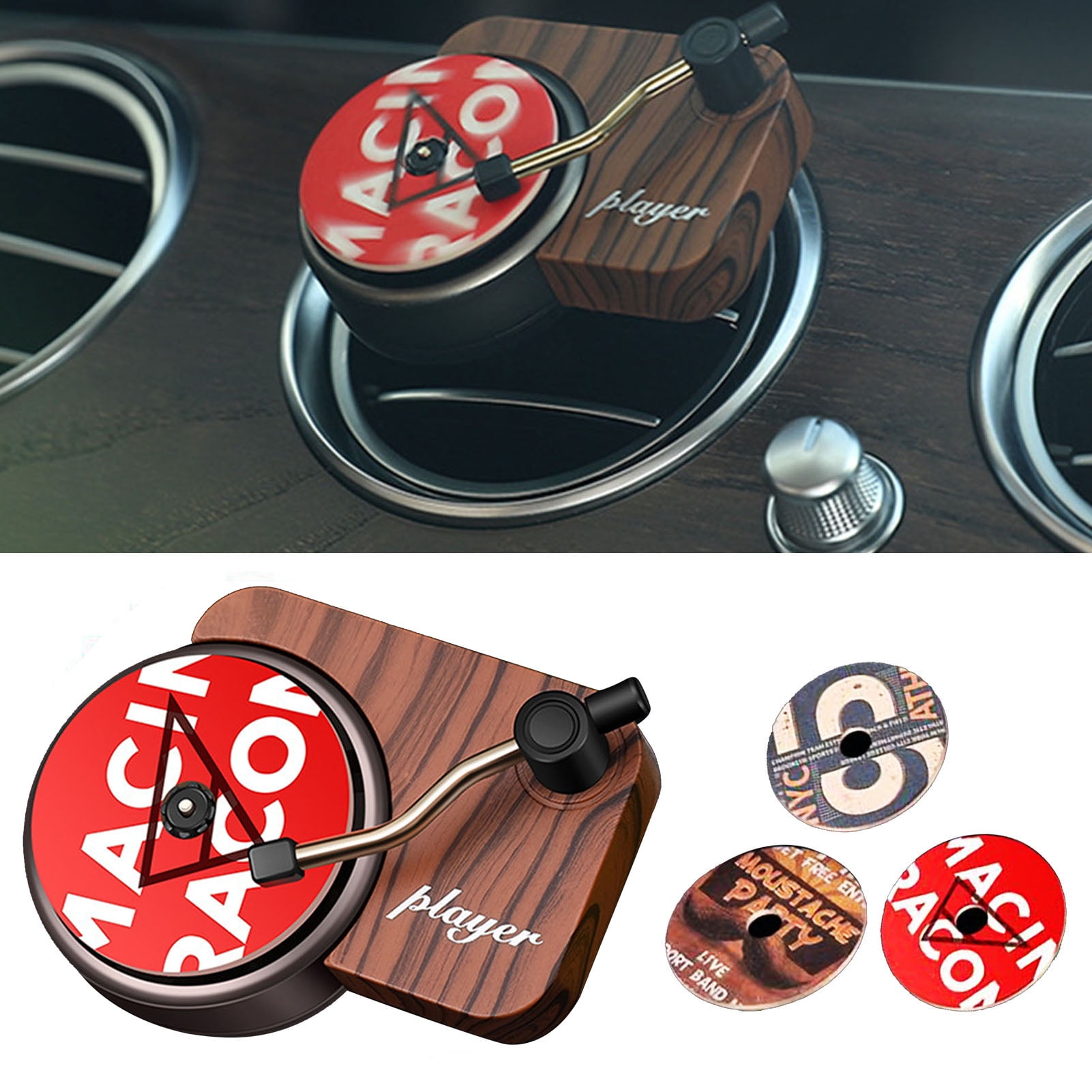 SPRING PARK Retro Rotating Phonograph Car Air Fresher Aromatherapy ...
