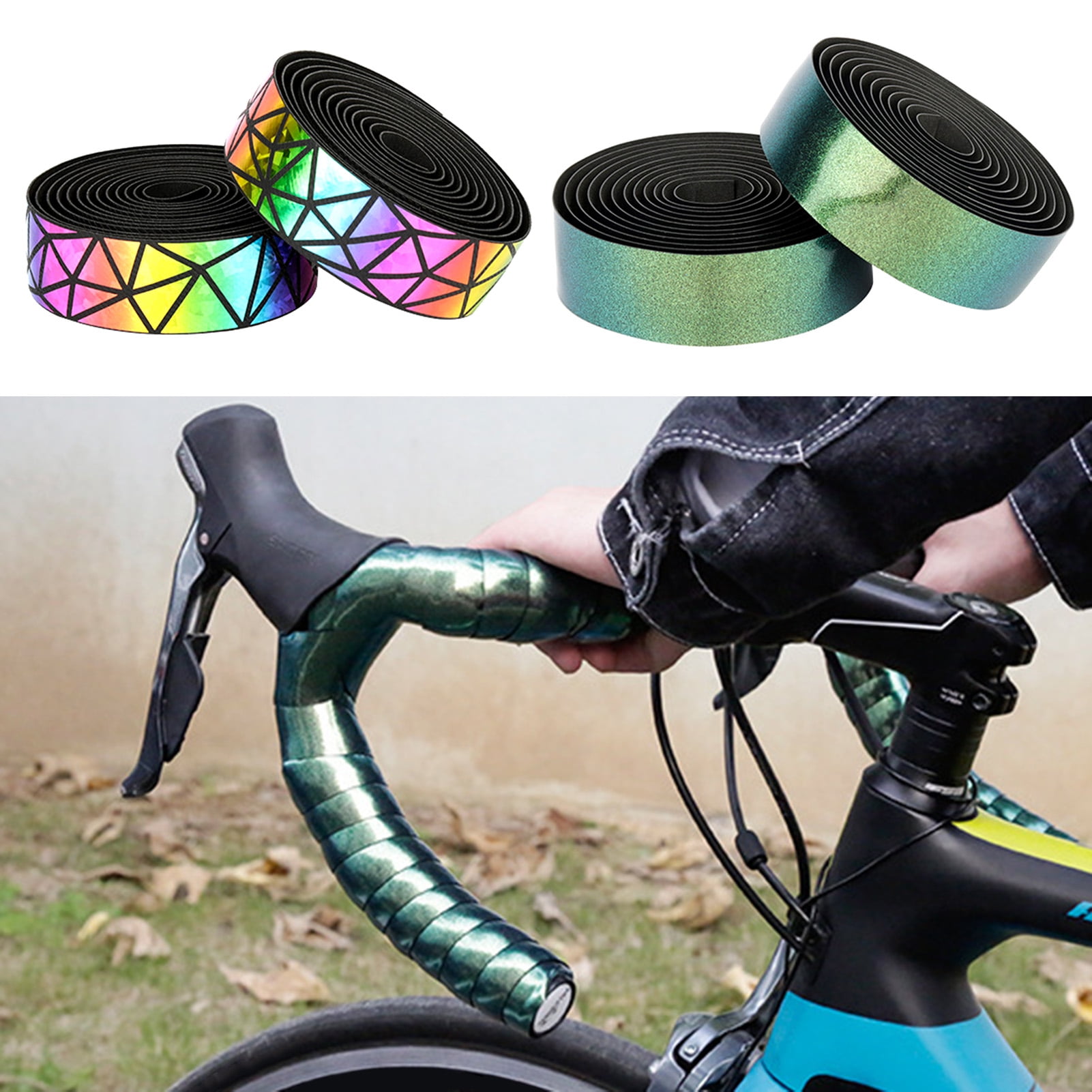 SPRING PARK Road Bike Handlebar Tape Pattern EVA Foam Faux Leather ...