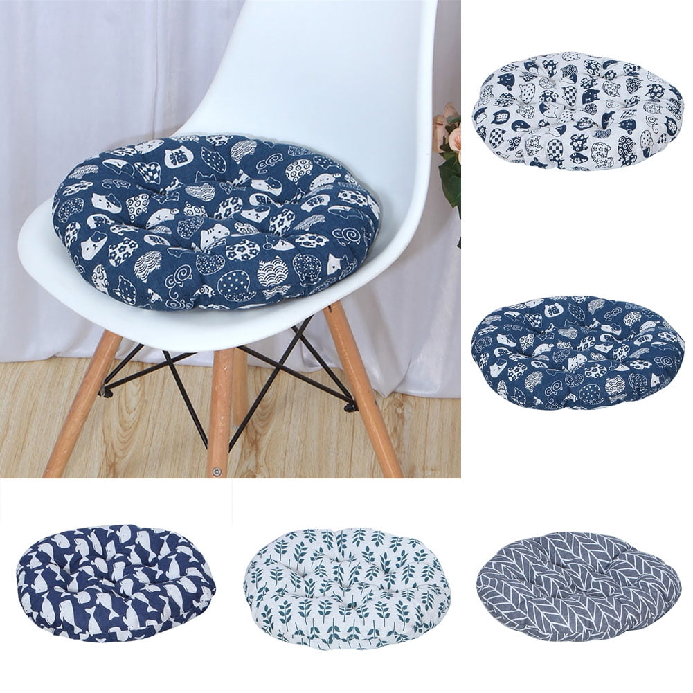 SPRING PARK Round Cotton Linen Seat Cushion,Cozy Portable Chair Pads ...