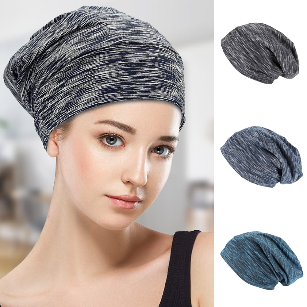 SPRING PARK Satin Hair Cover for Sleep Slouchy Cap Beanies Hat with ...