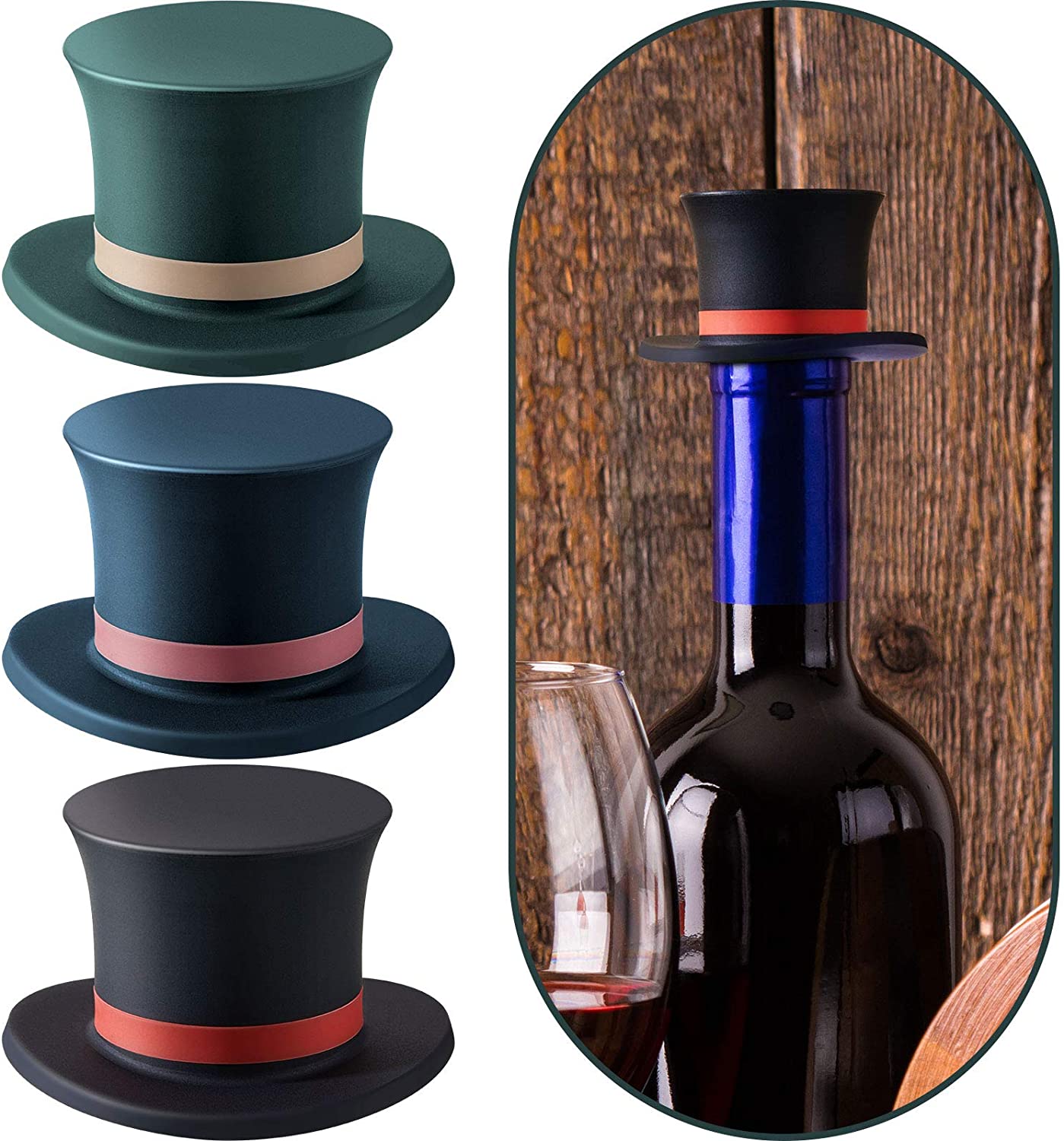 SPRING PARK Silicone Bottle Caps, Reusable Rubber Wine Bottle Stoppers ...